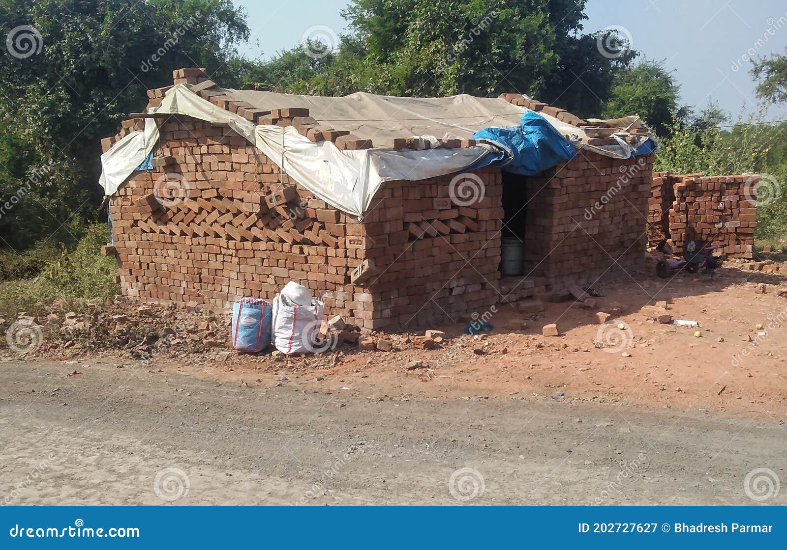 Indian poor home stock image. Image of ruins, rock, geology - 202727627