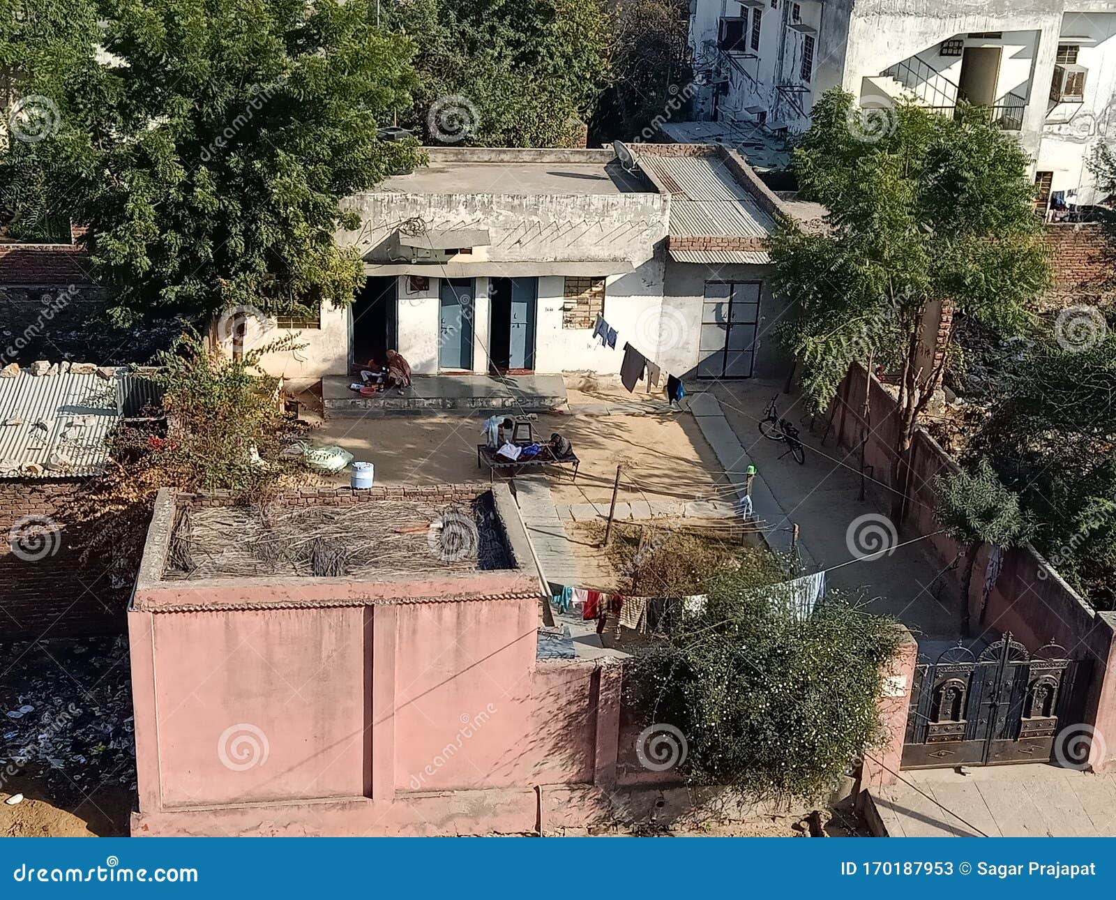 Indian Poor People House with Children Stock Image - Image of sleepwith ...