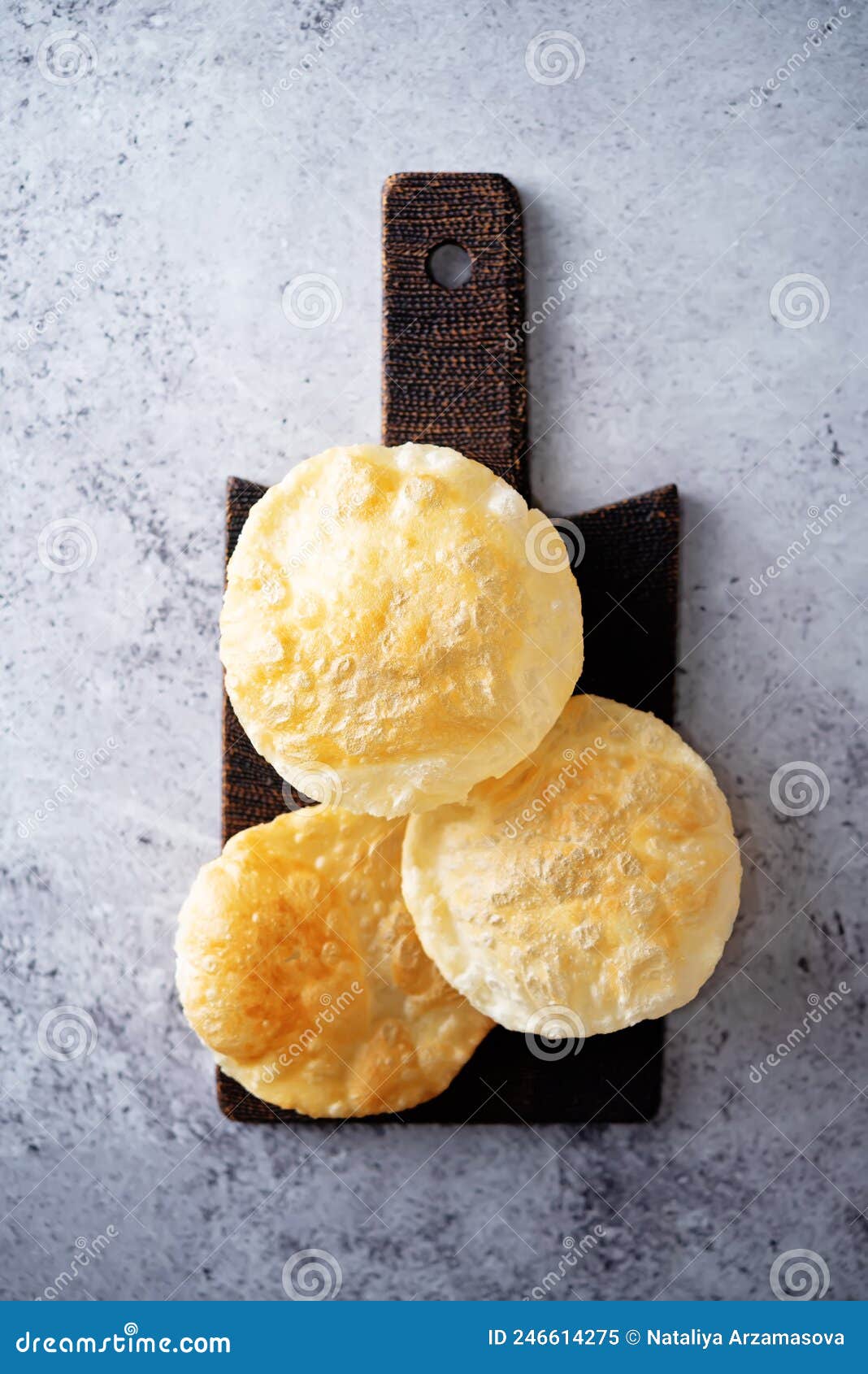 Indian Poori, Puri. Traditional Puffed Bread Stock Image - Image of ...