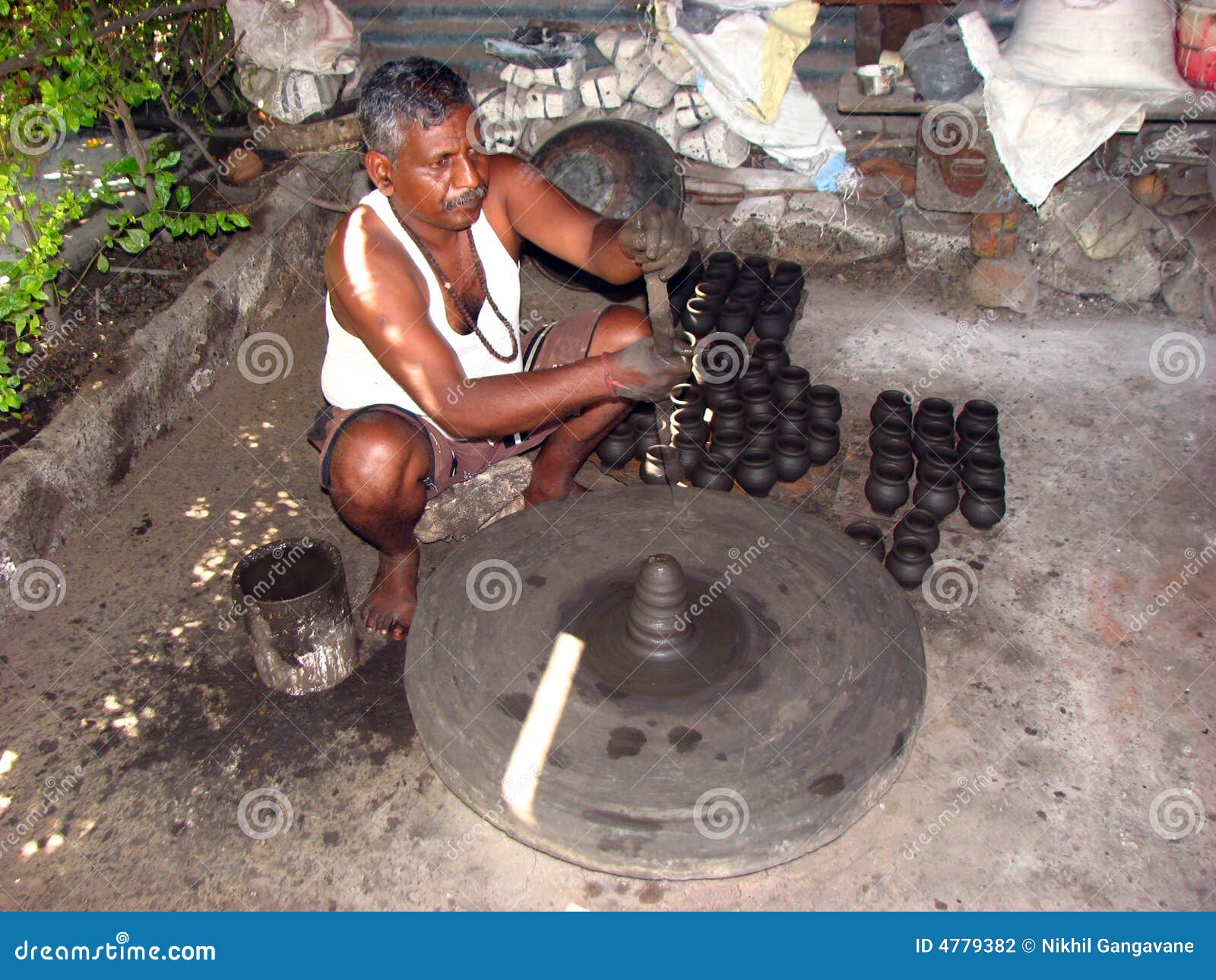 Indian Potter stock photo. Image of shaping, diwali, fast - 4779382