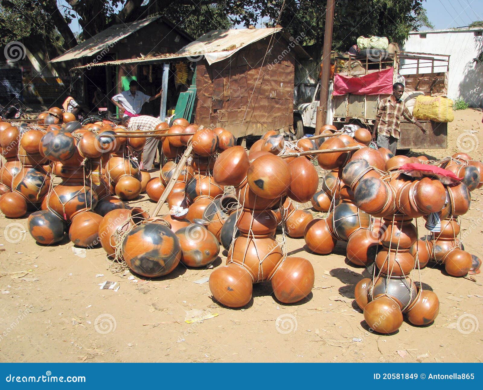 Indian Pottery Market in the Rural Area Editorial Stock Image - Image ...