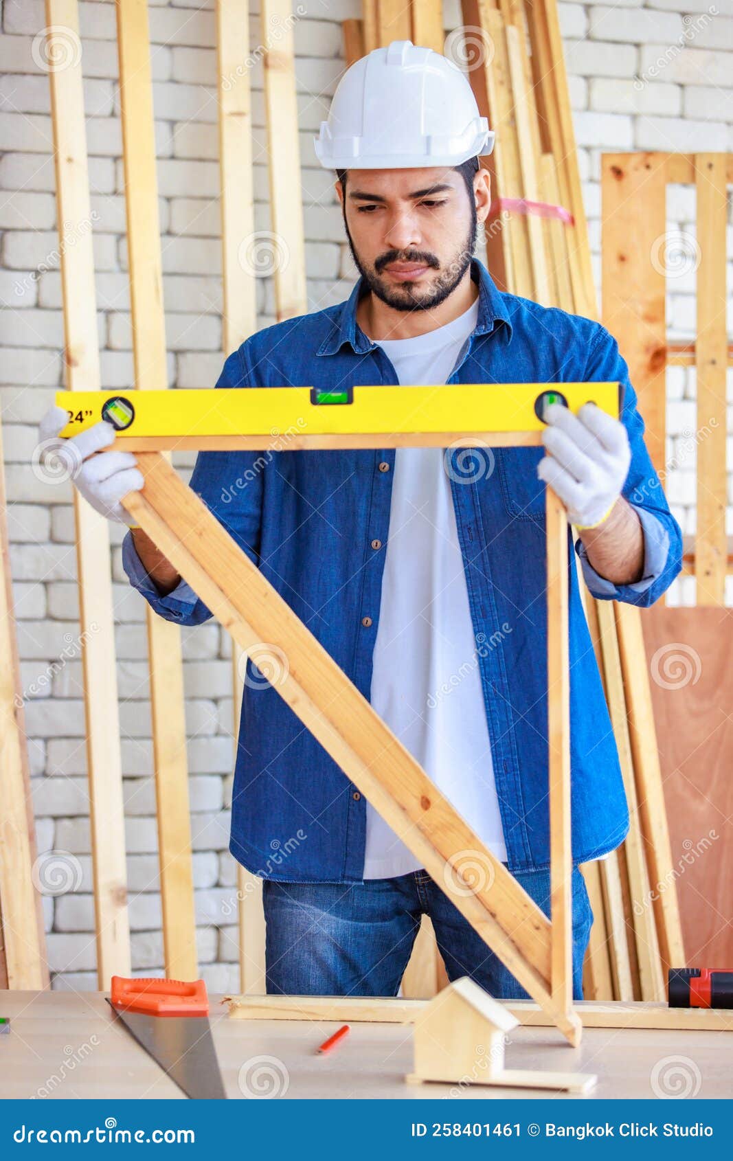 Indian Professional Bearded Male Engineer Architect Foreman Labor ...