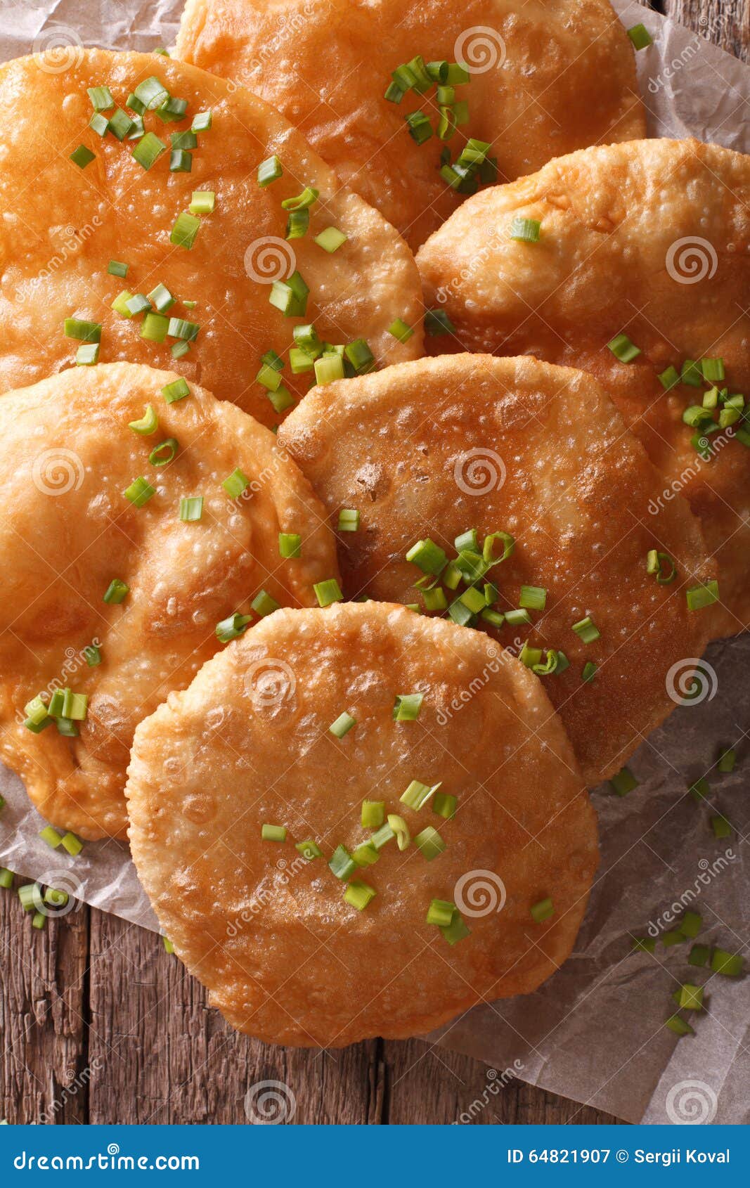 Indian Puri Bread Close-up on the Table. Vertical Top View Stock Image ...