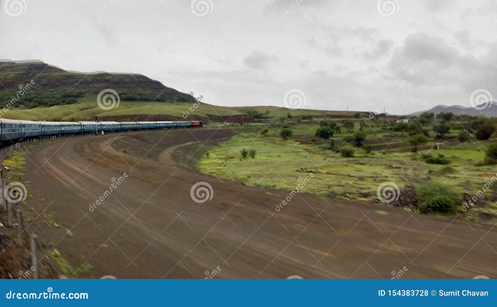 Indian Railway Natural Speed Stock Photo - Image of train, railway ...