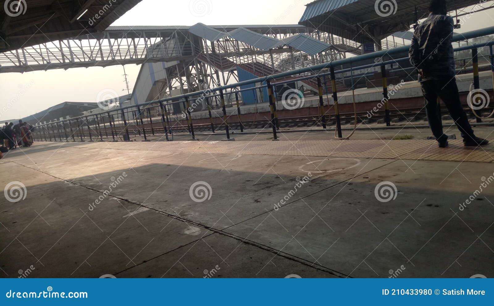 Indian Railway Station Platform Over Bridge Dadara Stock Photo - Image ...