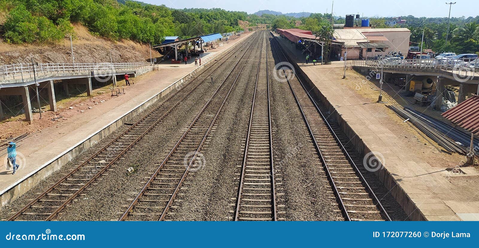 An Indian Railway Stations Railway Platform of the Thivim Goa India ...