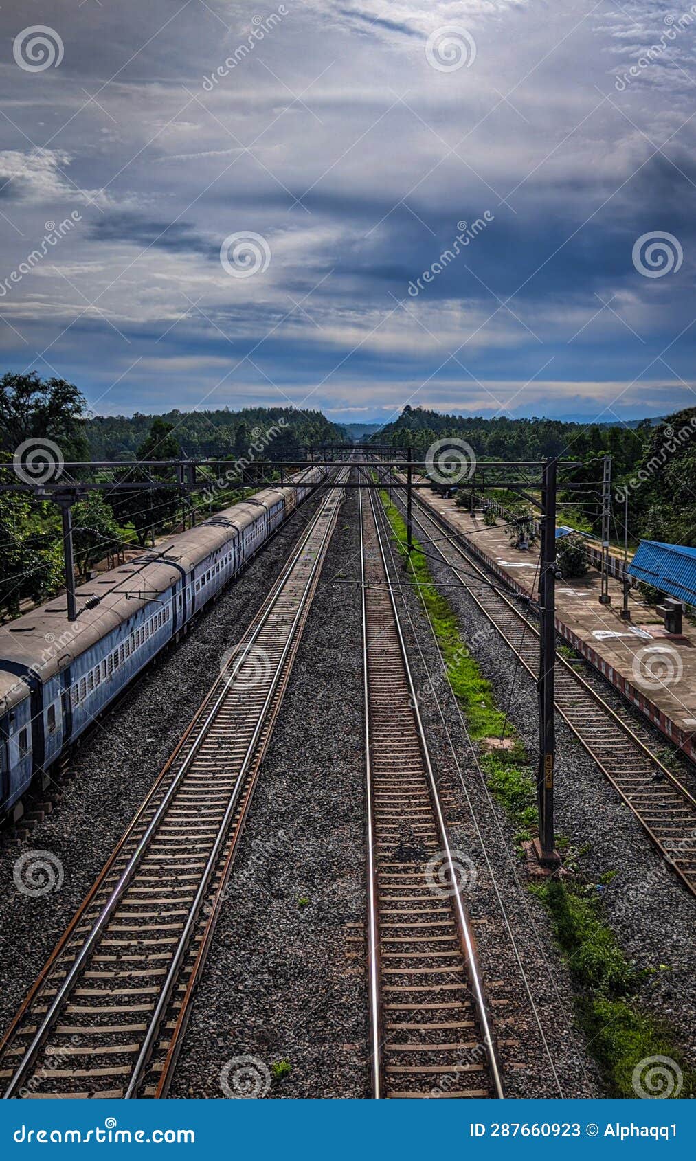 Indian railway track view stock image. Image of line - 287660923