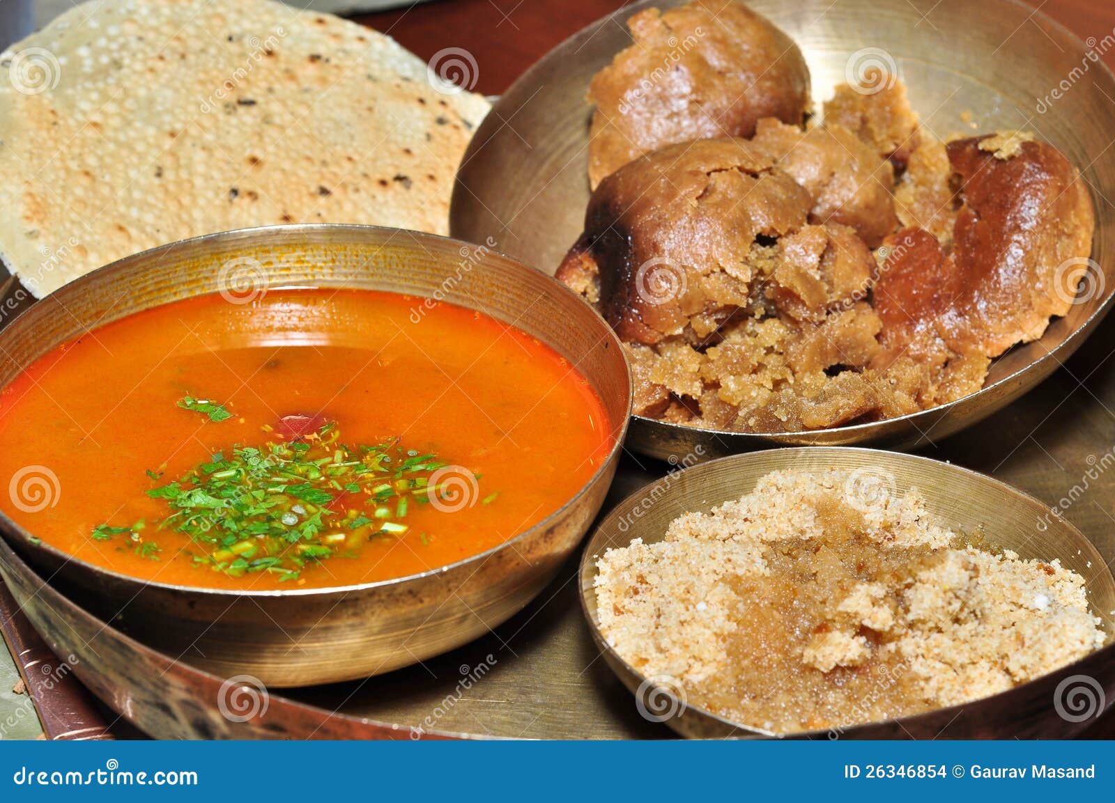 Indian Rajasthani Traditional Dal Bati Thali Royalty-Free Stock Image ...