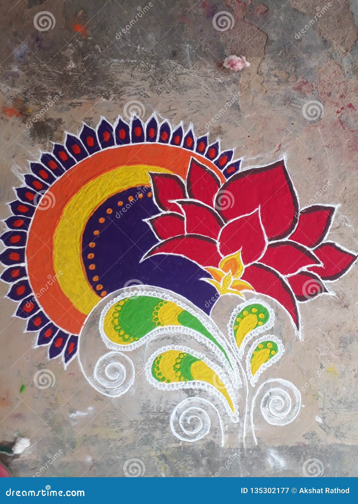 Indian rangoli stock image. Image of best2018rangoli - 135302177