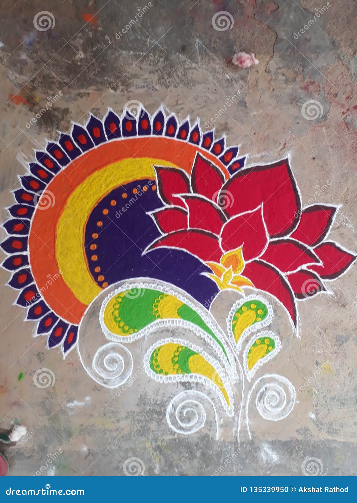 Indian rangoli stock photo. Image of best2018rangoli - 135339950