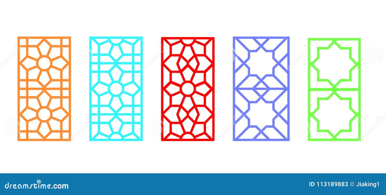 Indian Rectangle Window Frame With Islamic Pattern Cartoon Vector ...