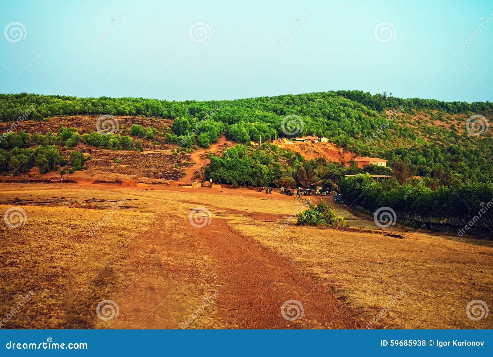 Indian Relatively Flat Landscape Stock Photo - Image of rural, india ...