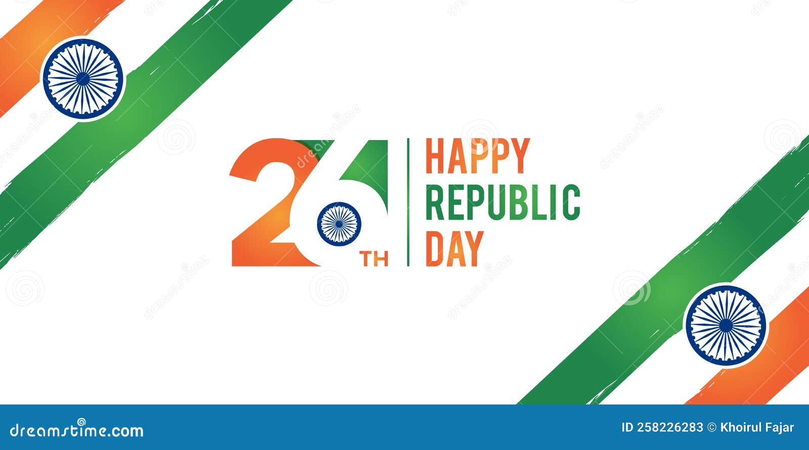 Indian Republic Day Concept with Text 26 January. Vector Illustration ...