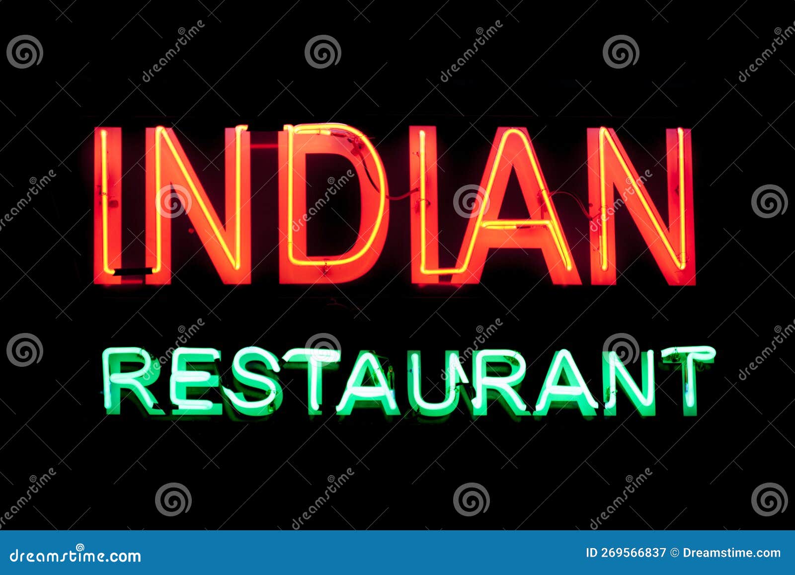 Indian Restaurant - Neon Light Stock Image - Image of food, service ...