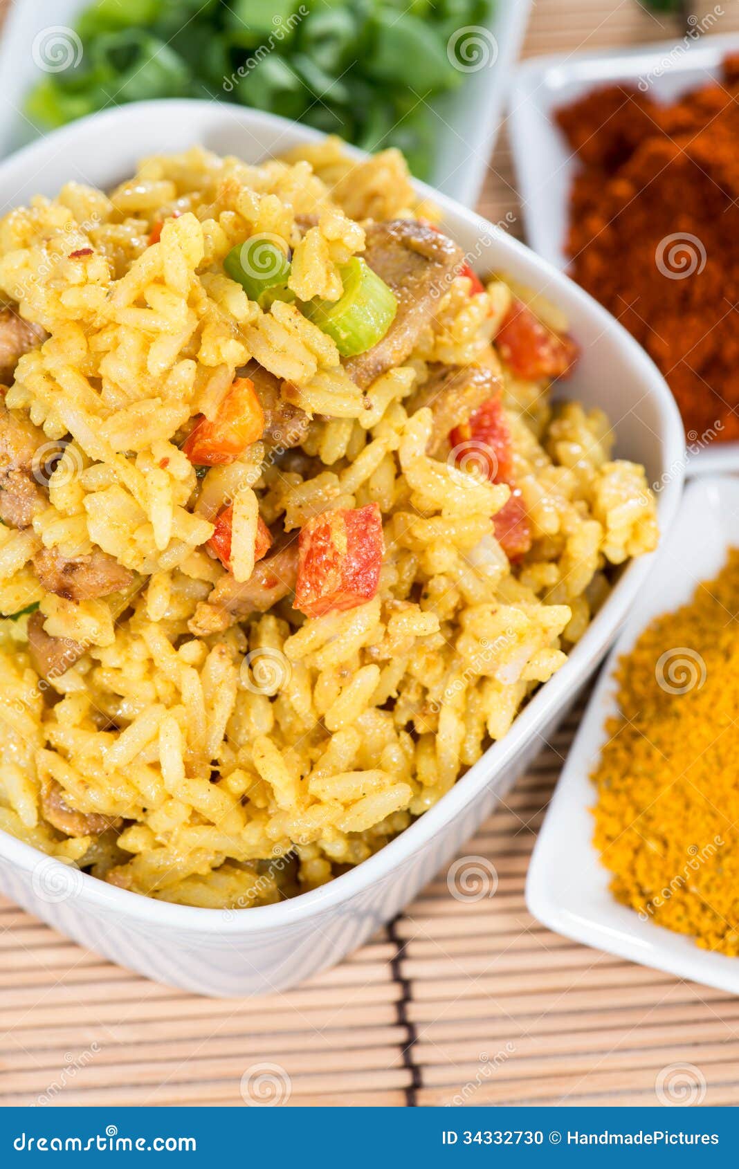 Indian Rice with Curry stock photo. Image of spiced, cuisine - 34332730