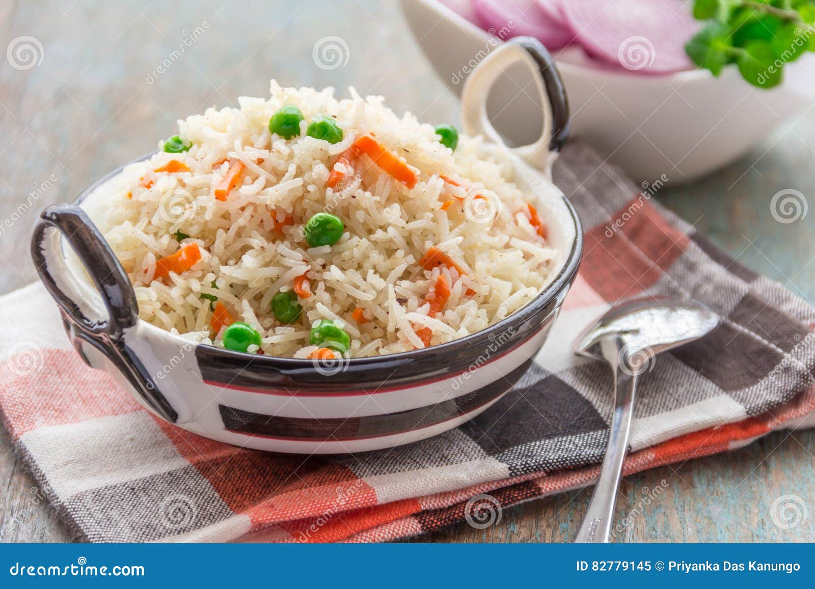 Indian Rice Dish stock image. Image of peas, green, pulav - 82779145
