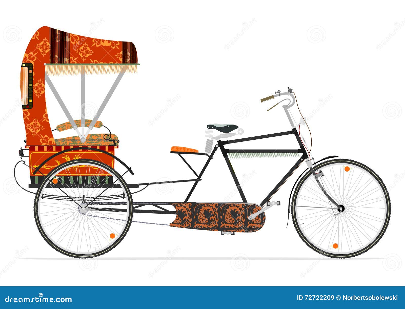 Indian rickshaw stock vector. Illustration of folk, traditional - 72722209