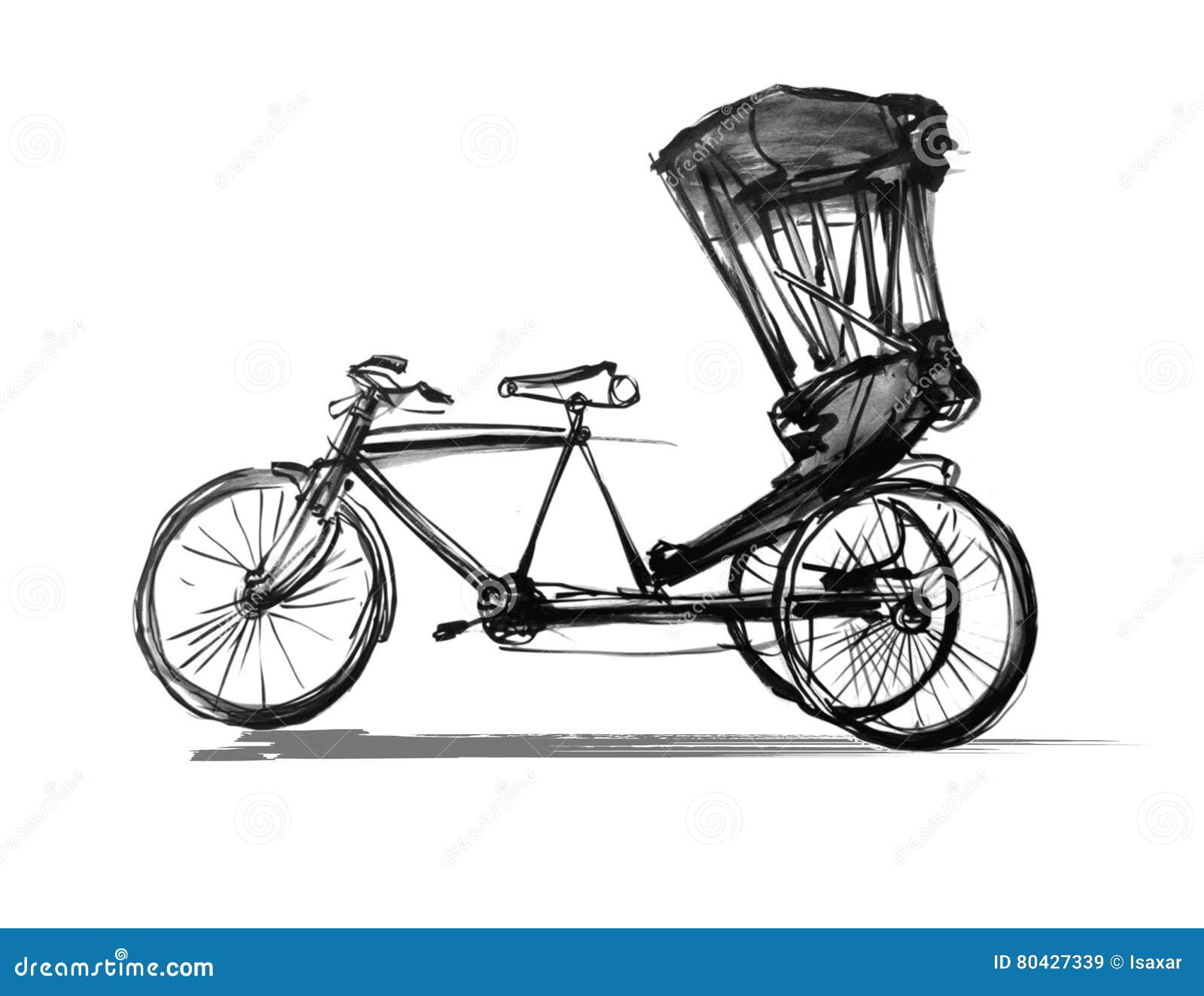 Indian rickshaw cycle stock vector. Illustration of tricycle - 80427339