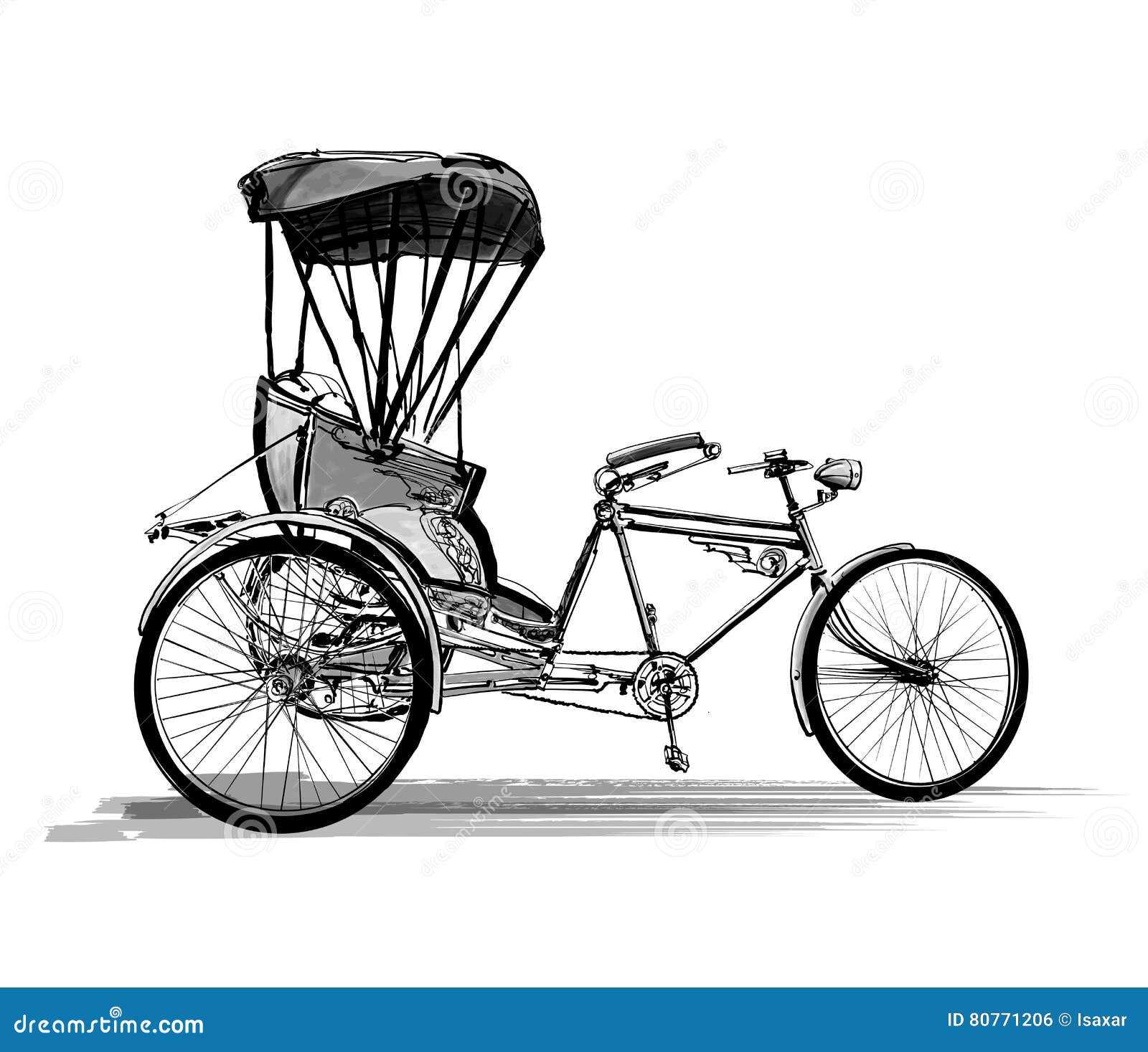 Indian rickshaw cycle stock vector. Illustration of carriage - 80771206