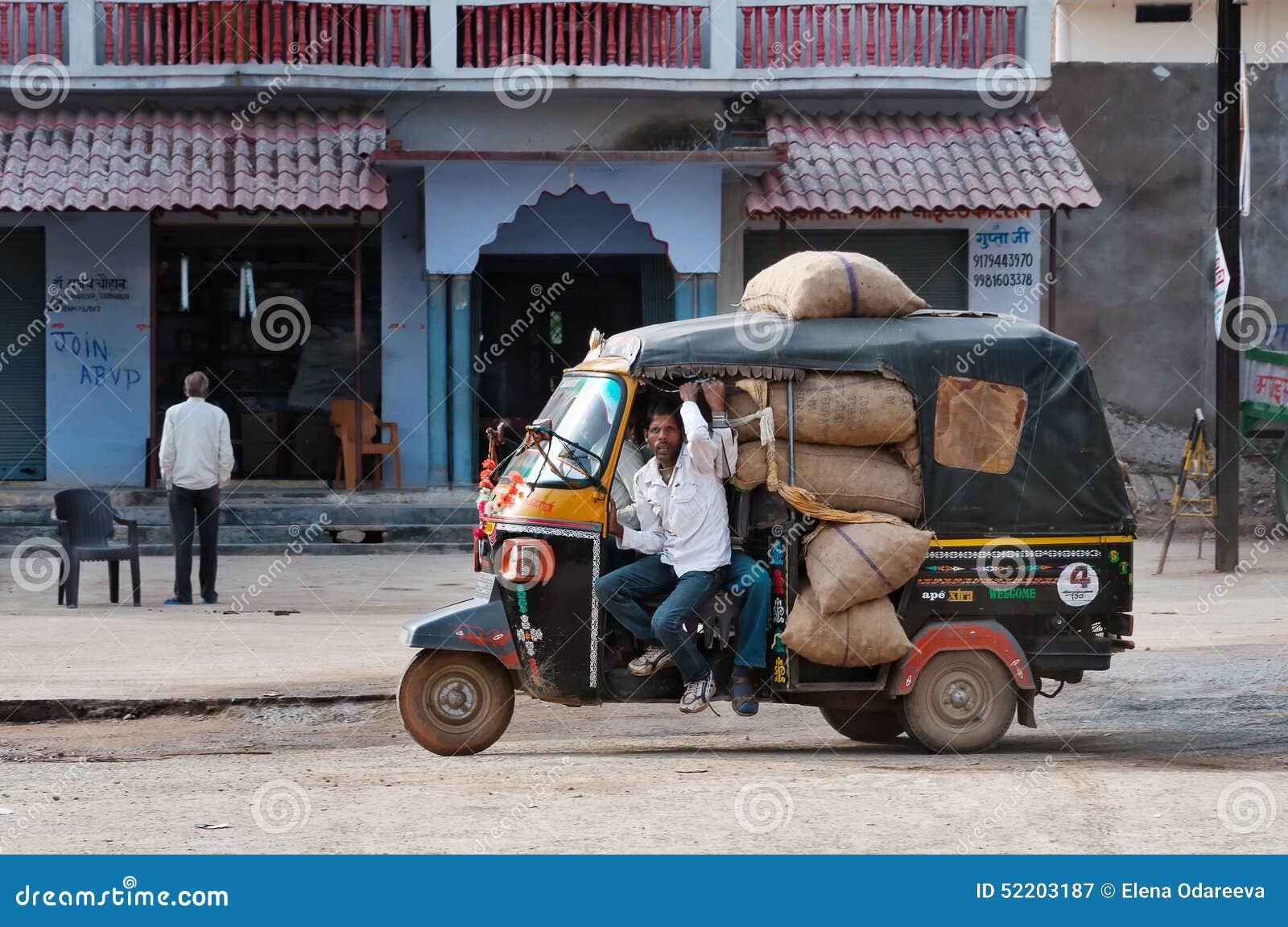 Indian Rickshaw Full of Bags on the Road Editorial Photography - Image ...