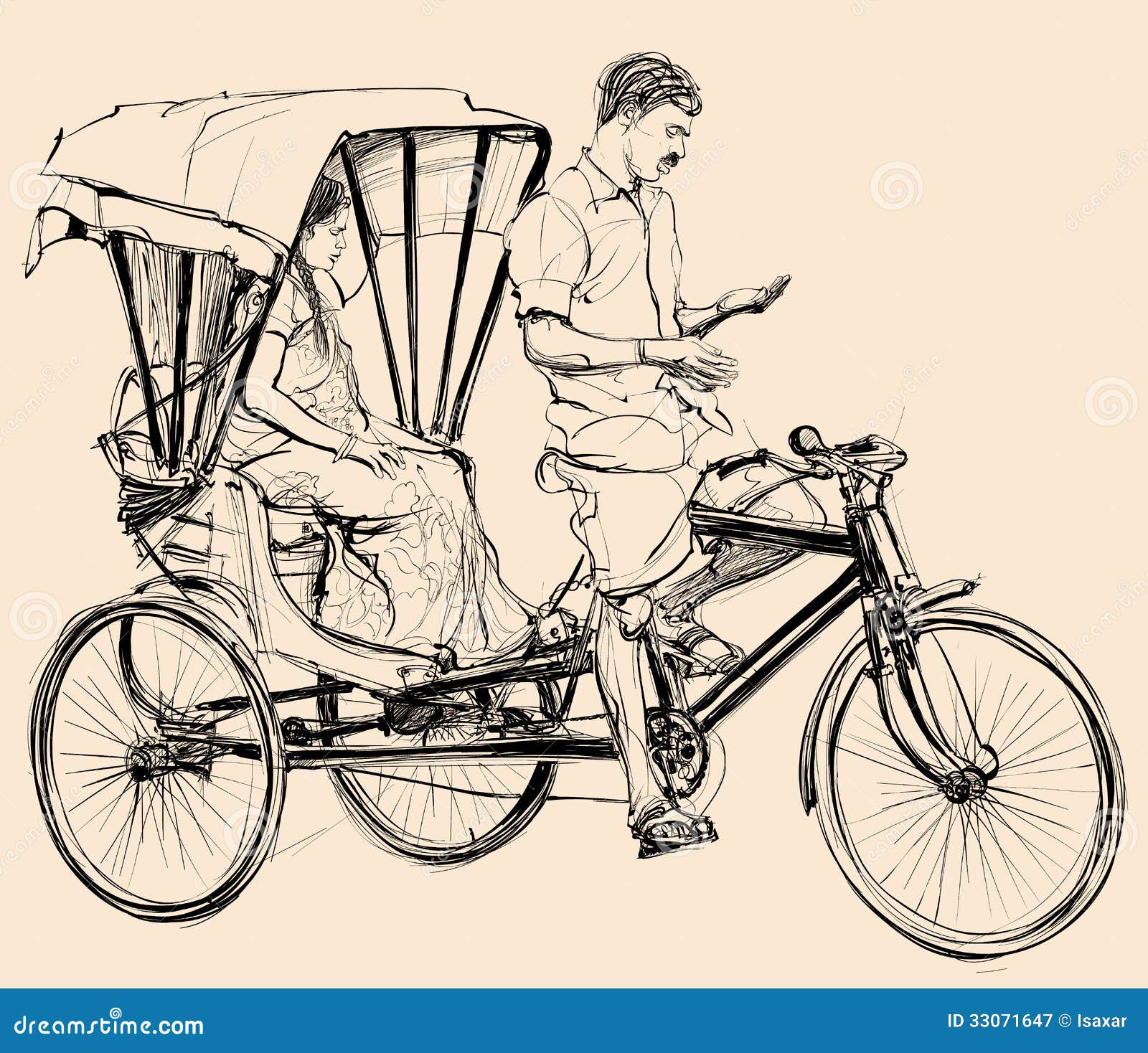 Indian rickshaw stock vector. Illustration of tourism - 33071647