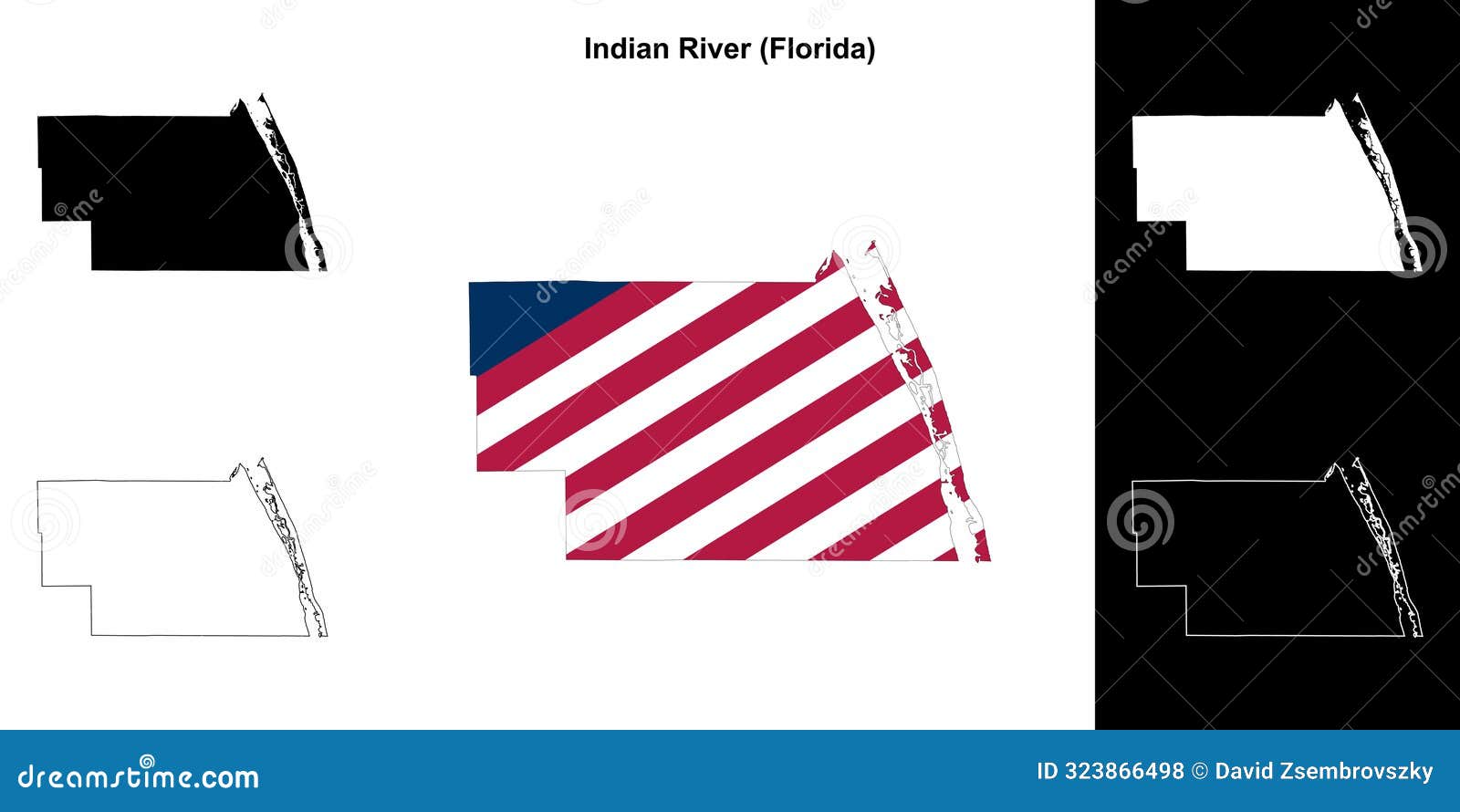 Map Of Indian River County In Florida State On White Background. Single ...