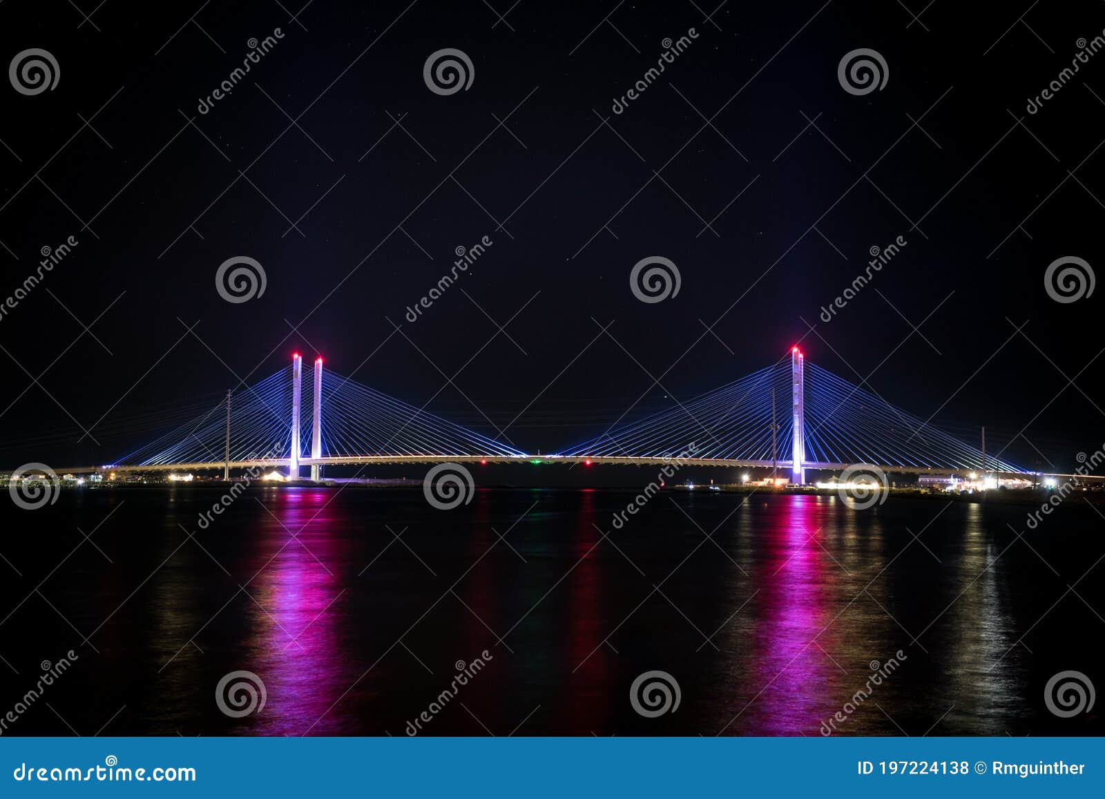 Indian River Inlet Bridge at Night Stock Photo - Image of background ...