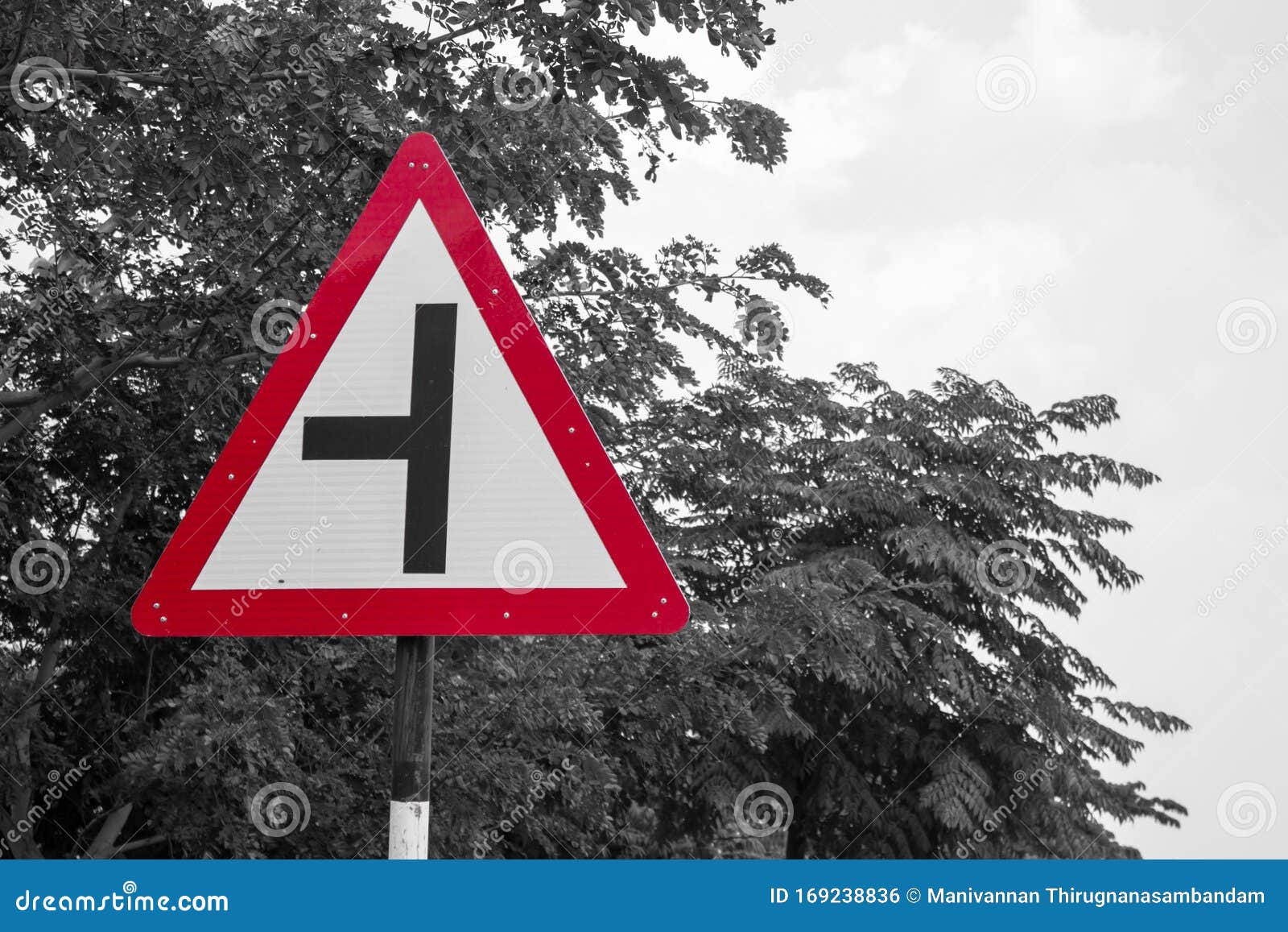 Indian Road Sign Indicating Intersection Ahead in Highway Stock Photo ...