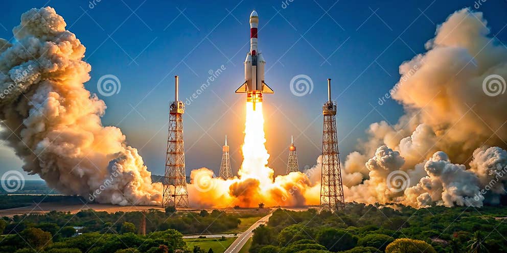Indian Rocket Launch Capturing the Sheer Power of the Engines and the ...