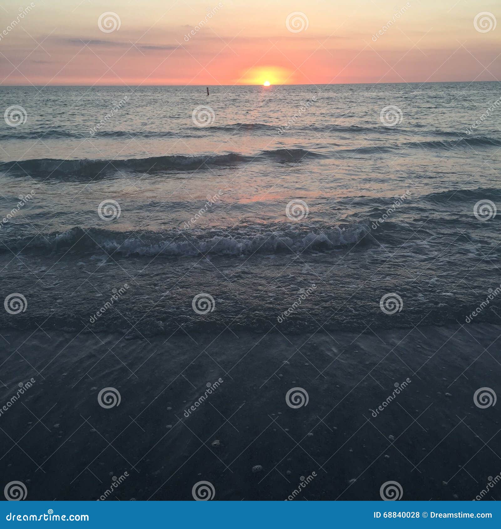 Indian Rocks Beach stock photo. Image of wave, dusk, sunset - 68840028