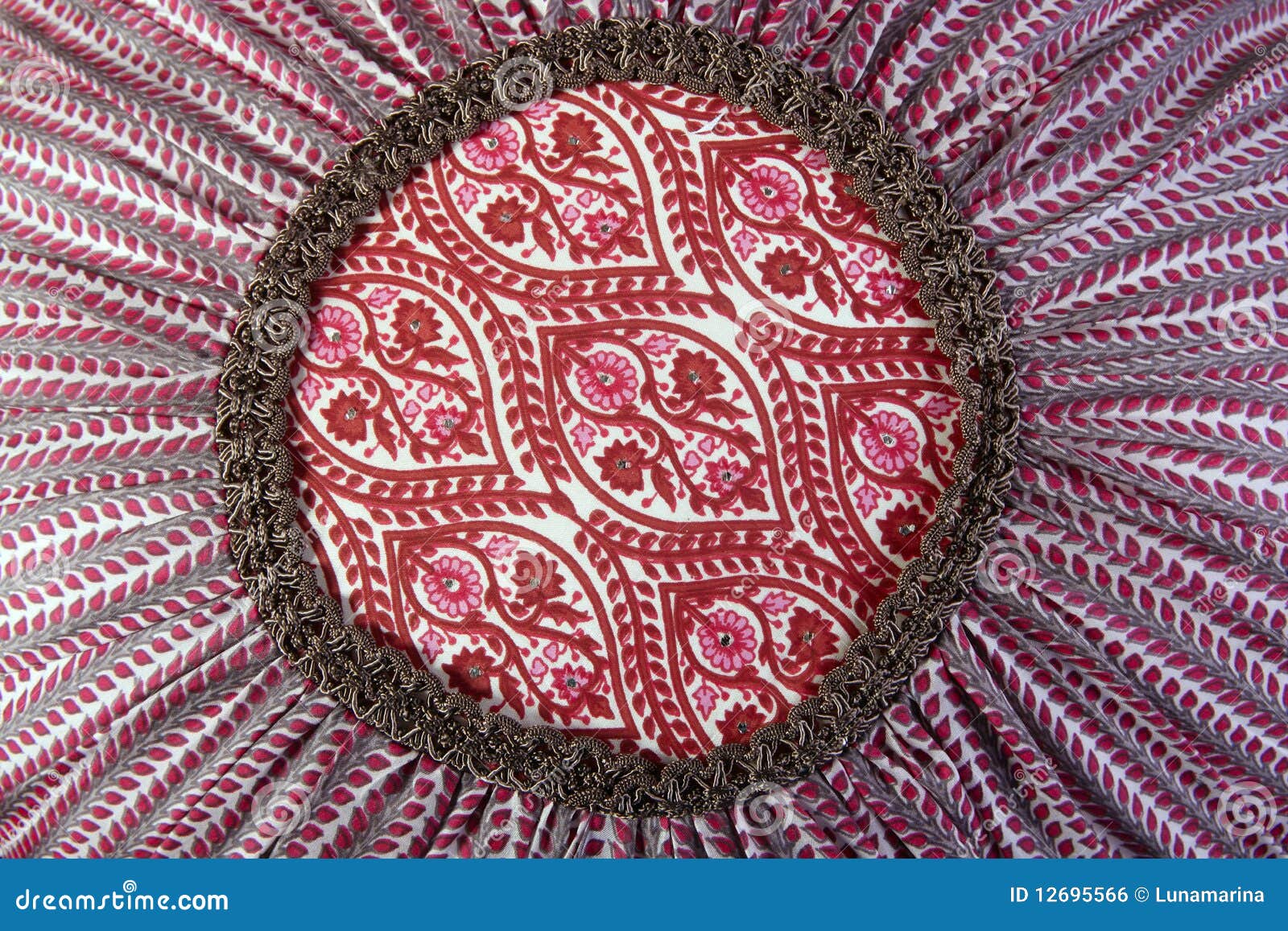 Indian Round Pillow Center Pleated Circle Stock Photo - Image of ...