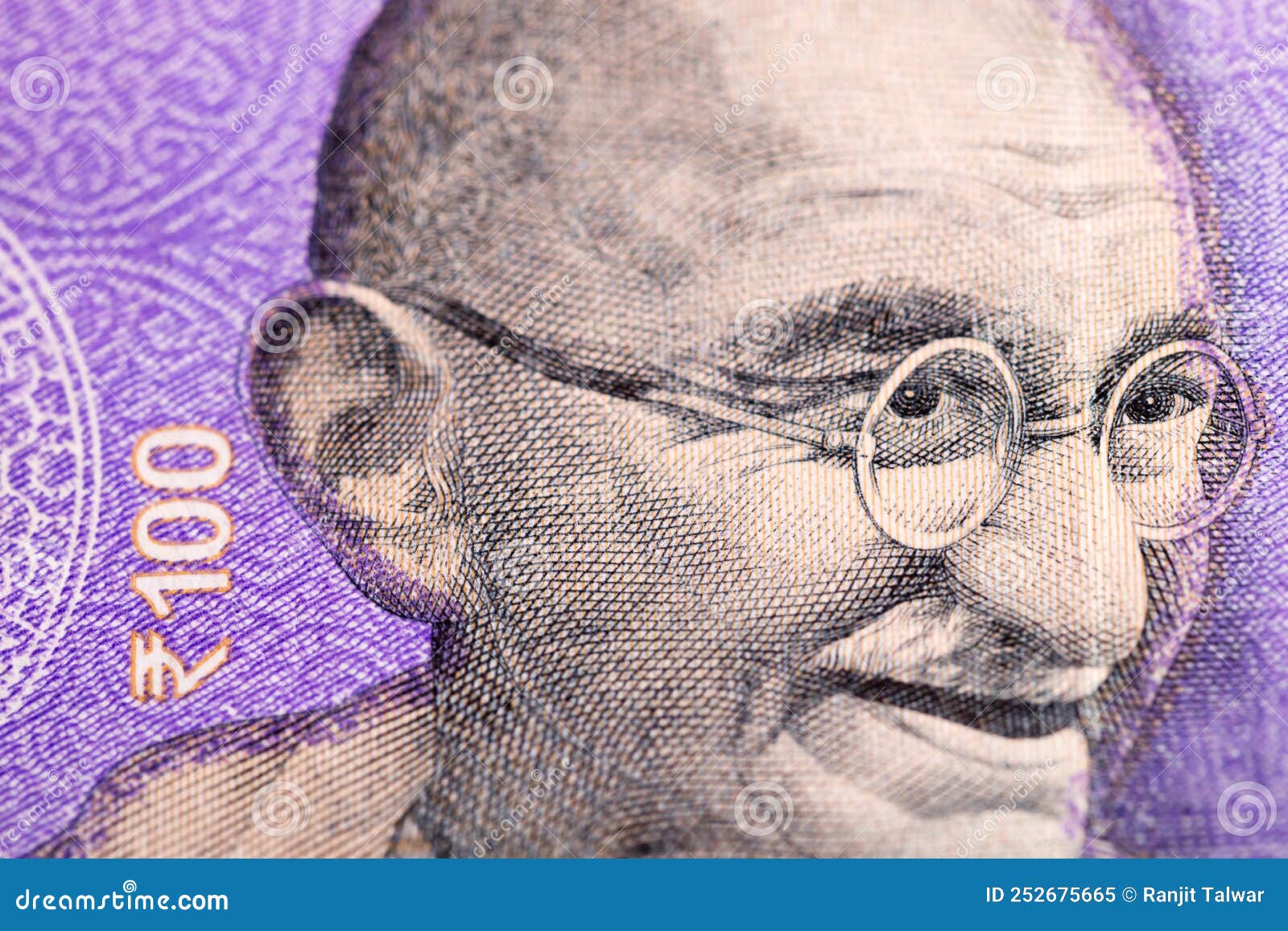 Indian Rs 100 curreny note stock image. Image of value - 252675665