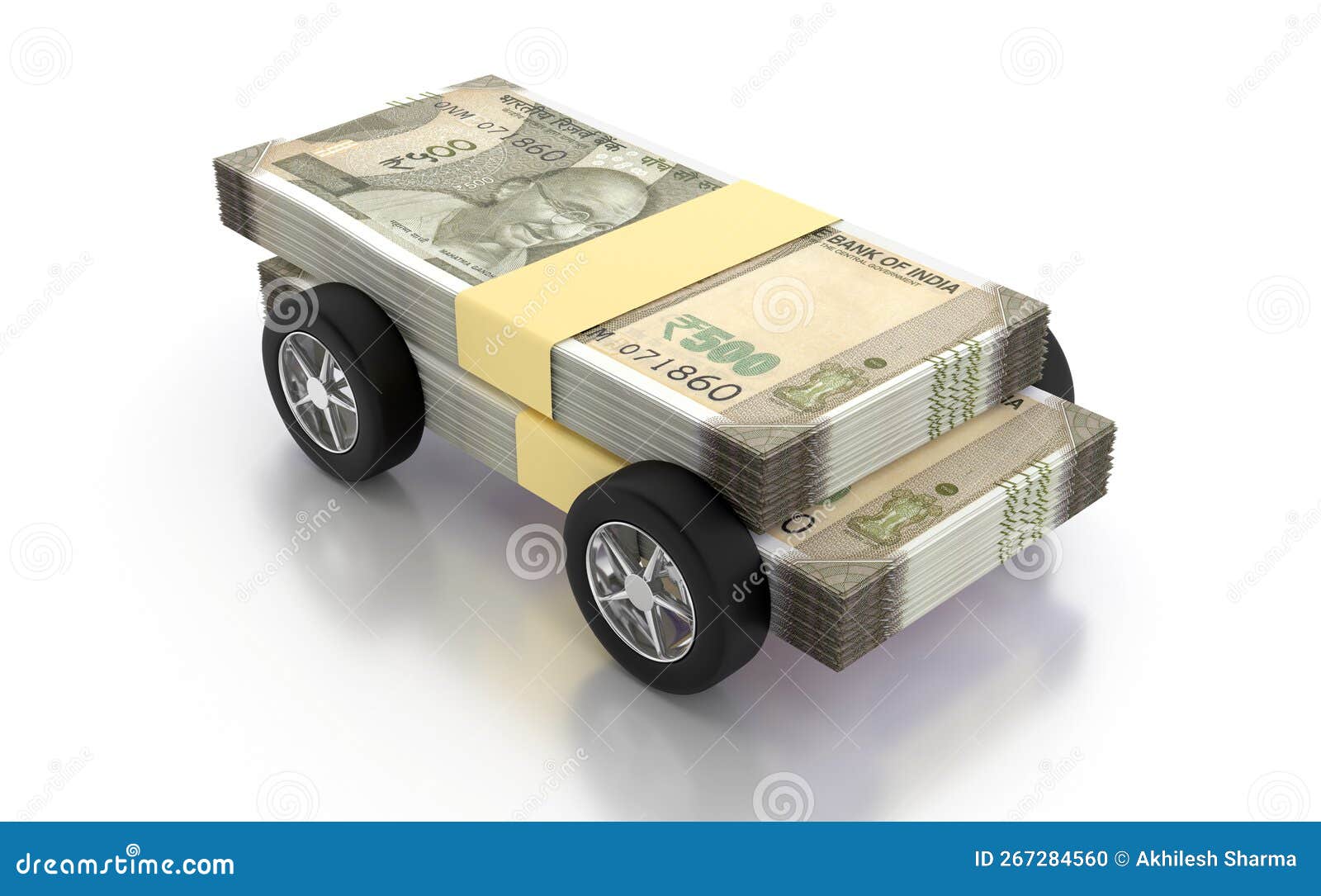 Indian Rupee 500 Currency Note Bundles Isolated on White Background ...