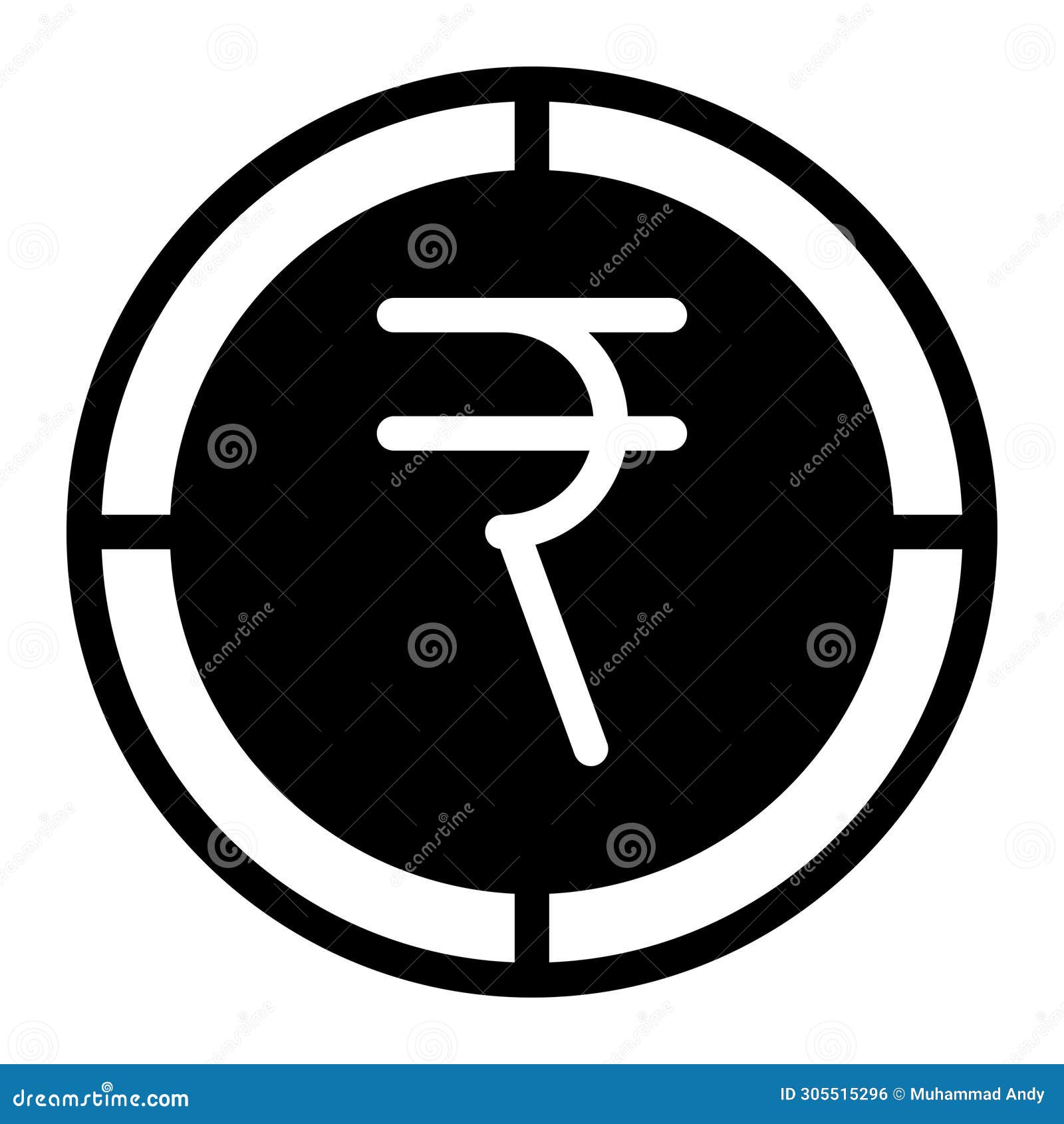 Indian Rupee Coin Icon Flat Solid Style Vector Illustration Graphic ...