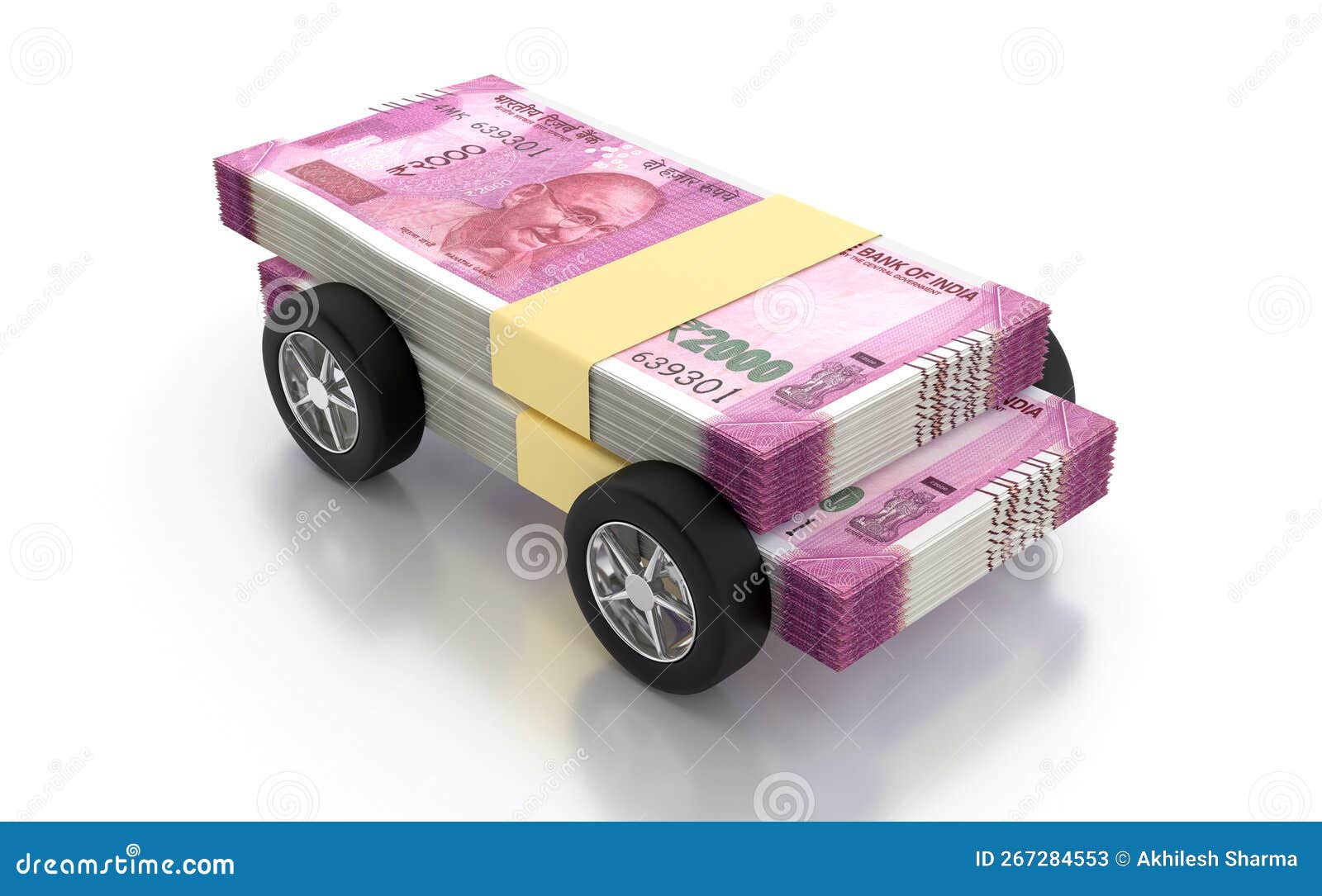 Indian Rupee 2000 Currency Note Bundles Isolated on White Background ...