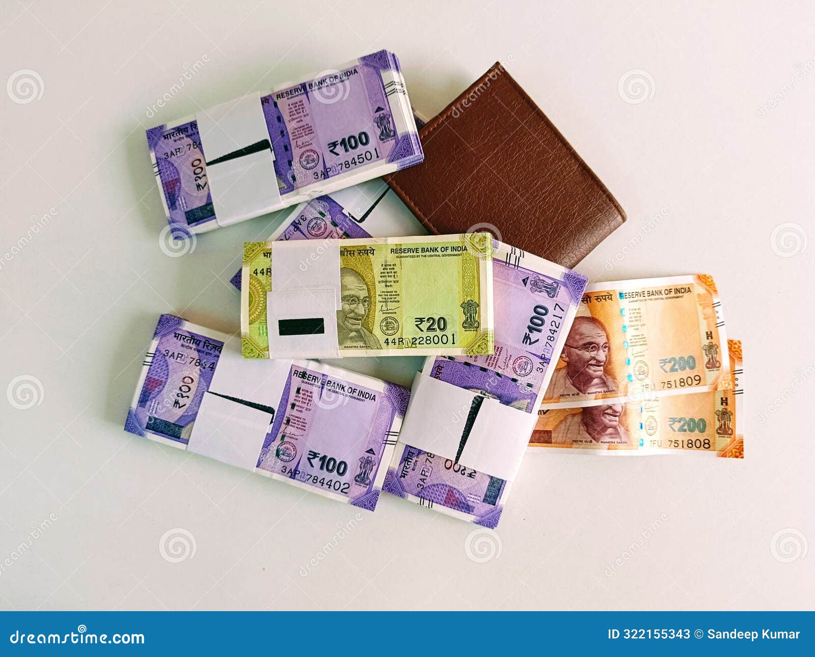 Indian Rupee 100 and 20 Currency Note Bundles, Rupee 200 Notes and ...