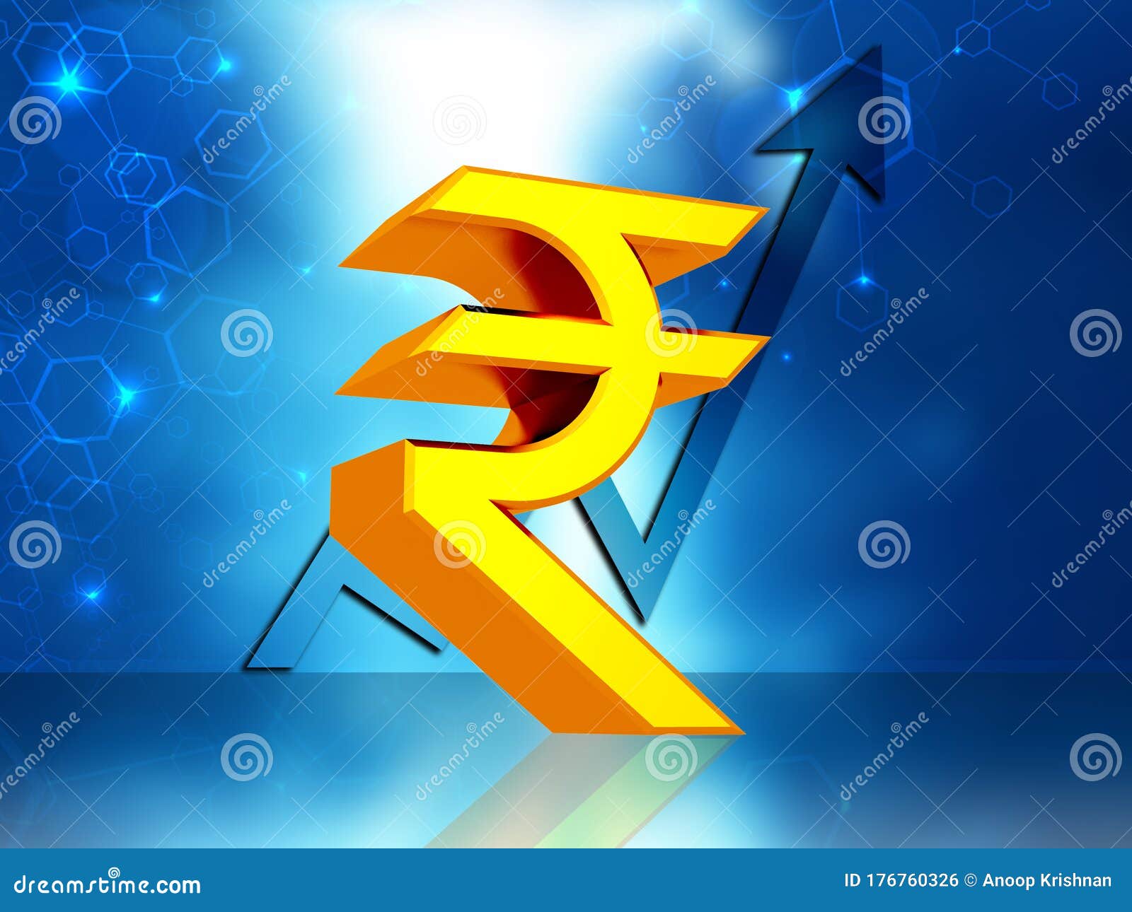 Indian Rupee Growth Concept. 3d Render. Stock Illustration ...