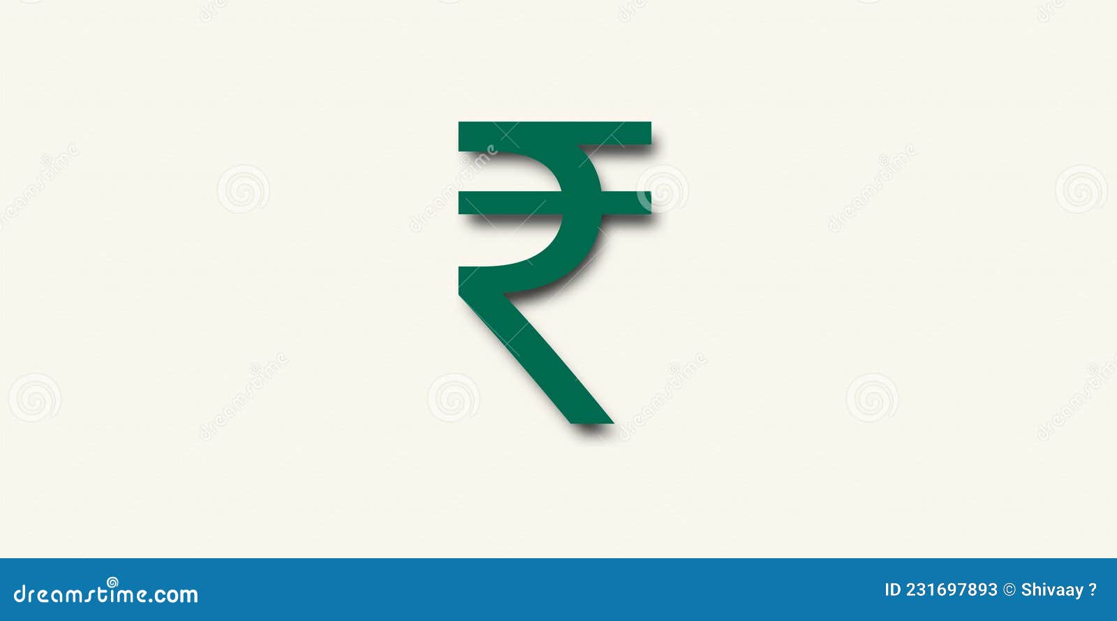 Indian Rupee or INR Symbol with Shadow on Background. Stock Image ...