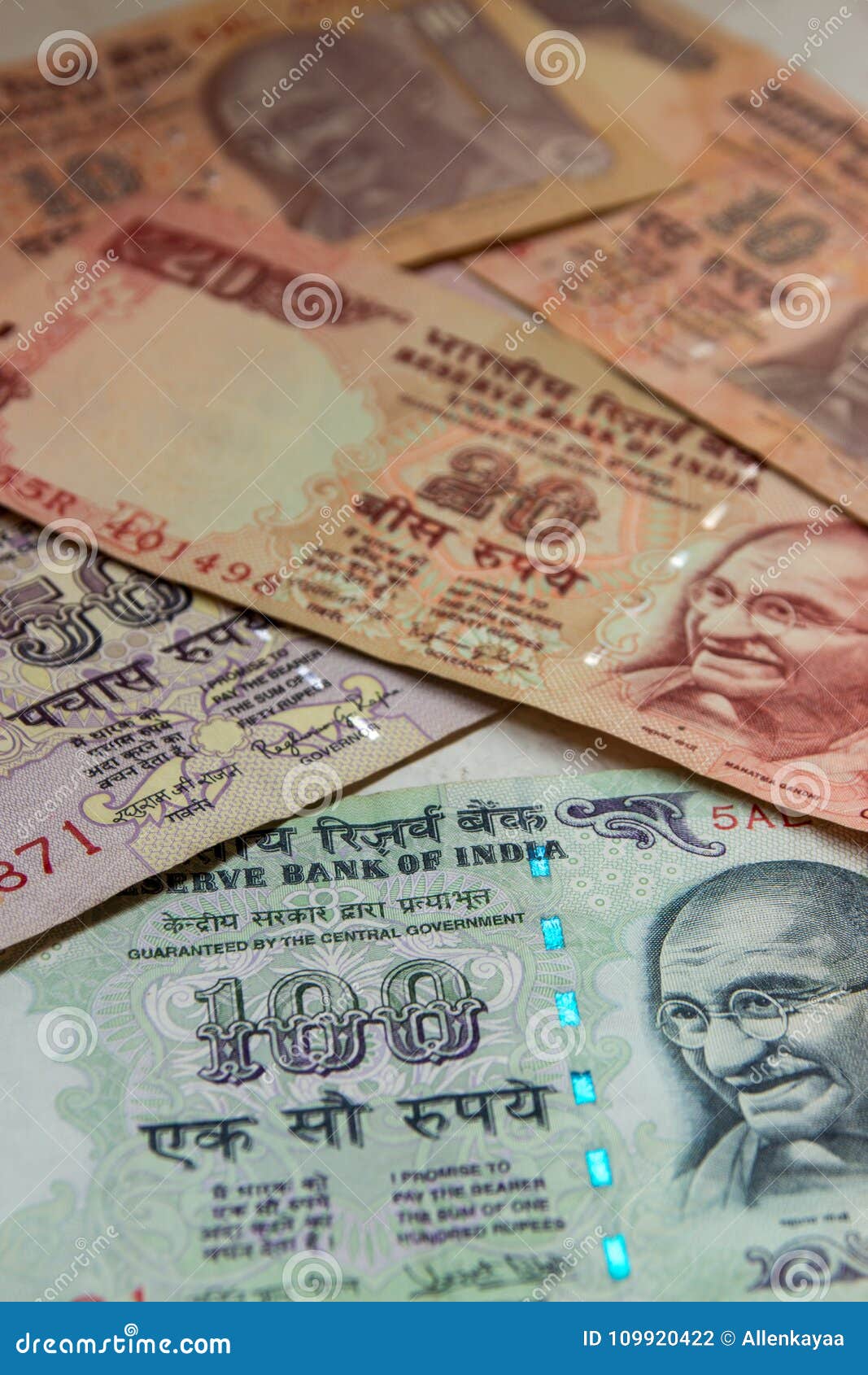 Indian Rupee Money Banknote on a White Background Stock Photo - Image ...