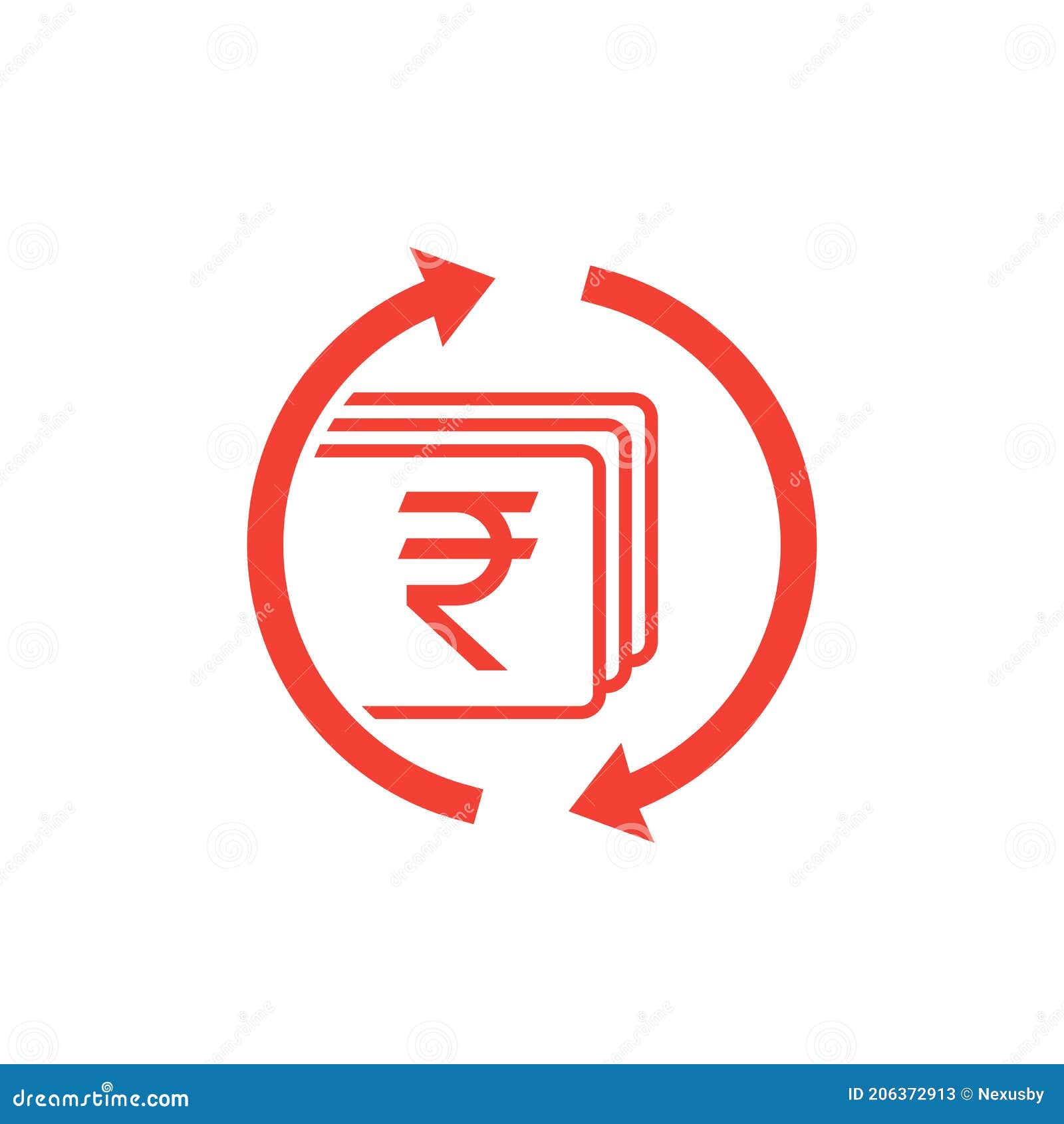 Indian Rupee Money Exchange Icon on White Stock Illustration ...