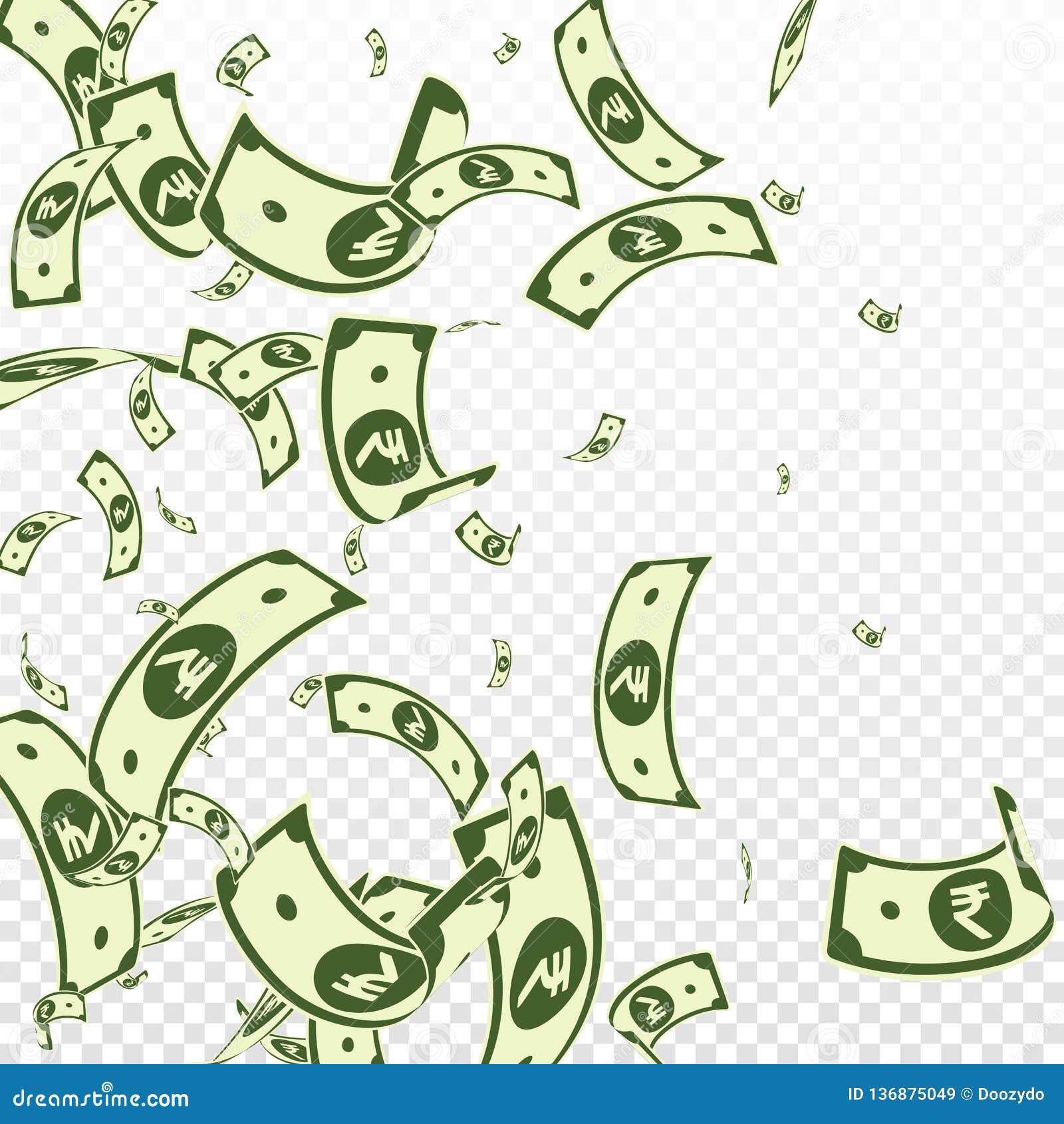 Indian Rupee Notes Falling. Random INR Bills on Tr Stock Vector ...