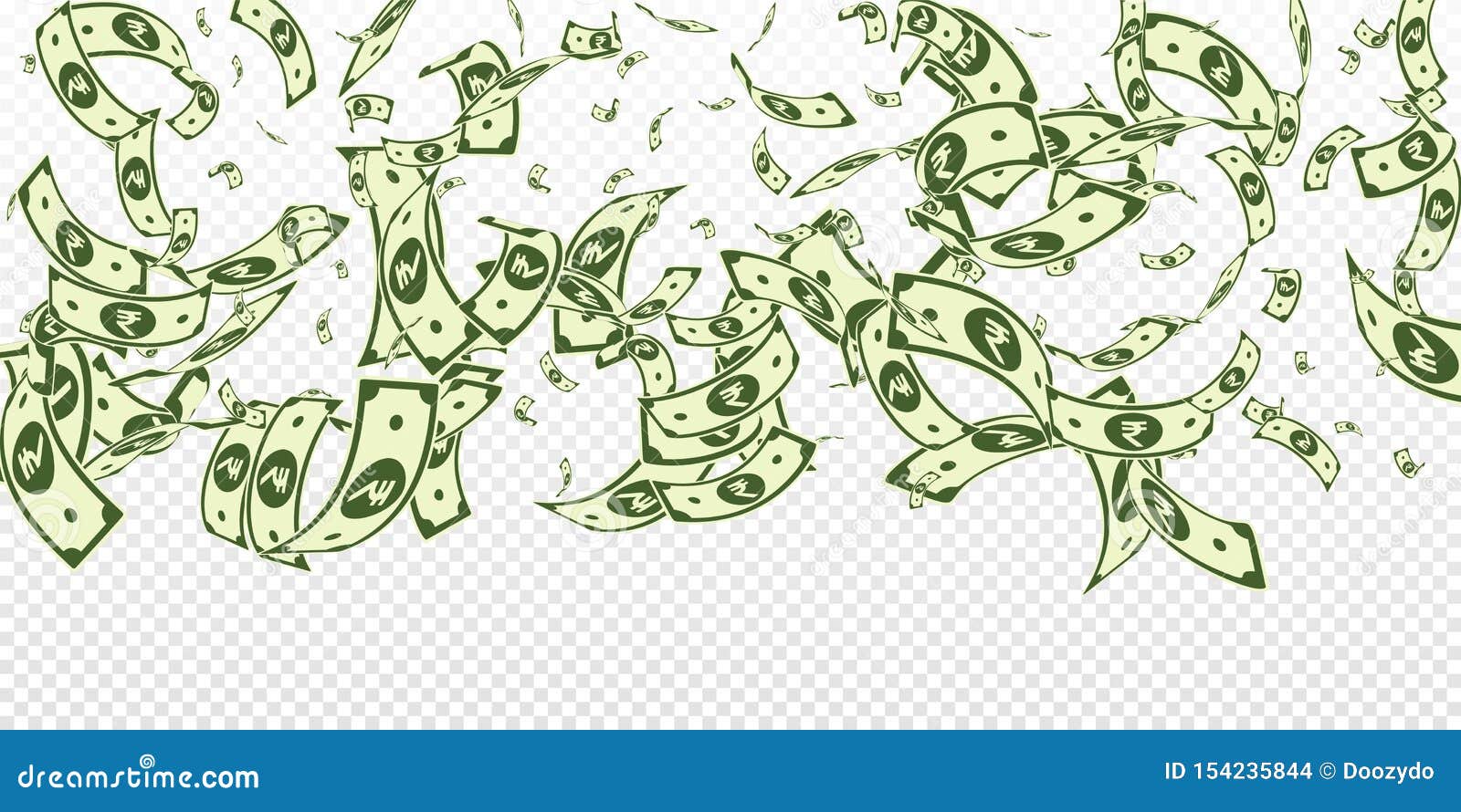 Indian Rupee Notes Falling. Random INR Bills on Tr Stock Vector ...