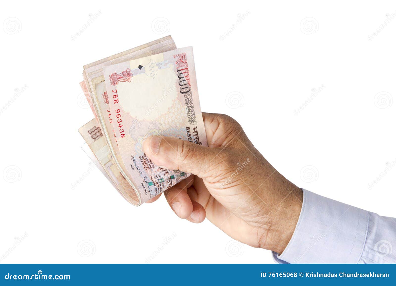 Indian Rupee Notes in Hand in White Background Stock Photo - Image of ...