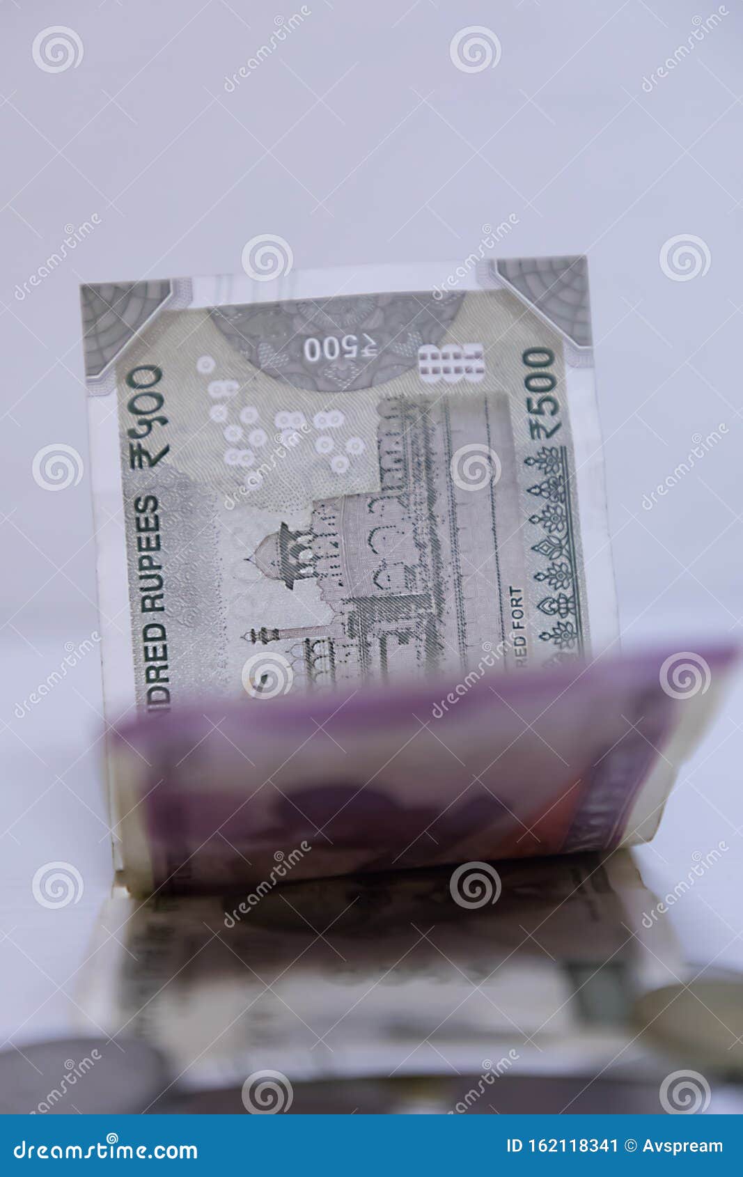 Indian 500, 2000 Rupee Notes, Indian Currency Note Folded on White ...