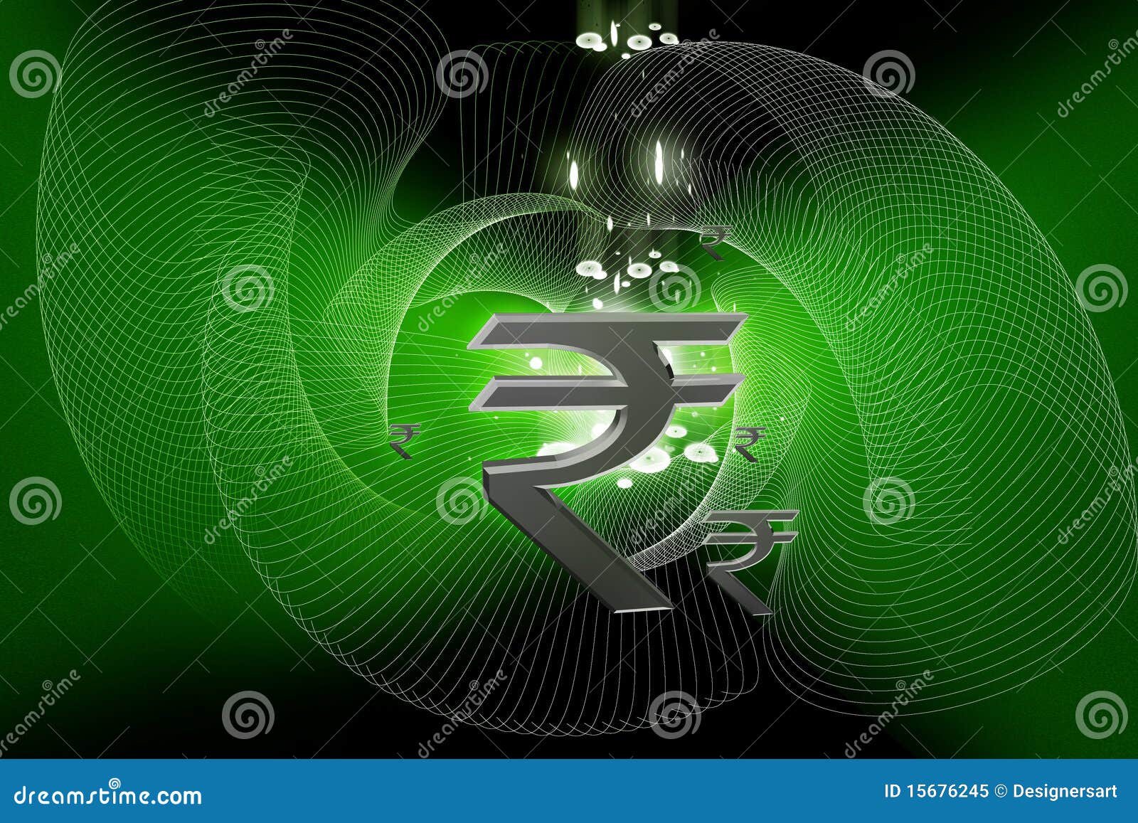 Indian Rupee Symbol Value Growing - 3D Illustration Royalty-Free Stock ...