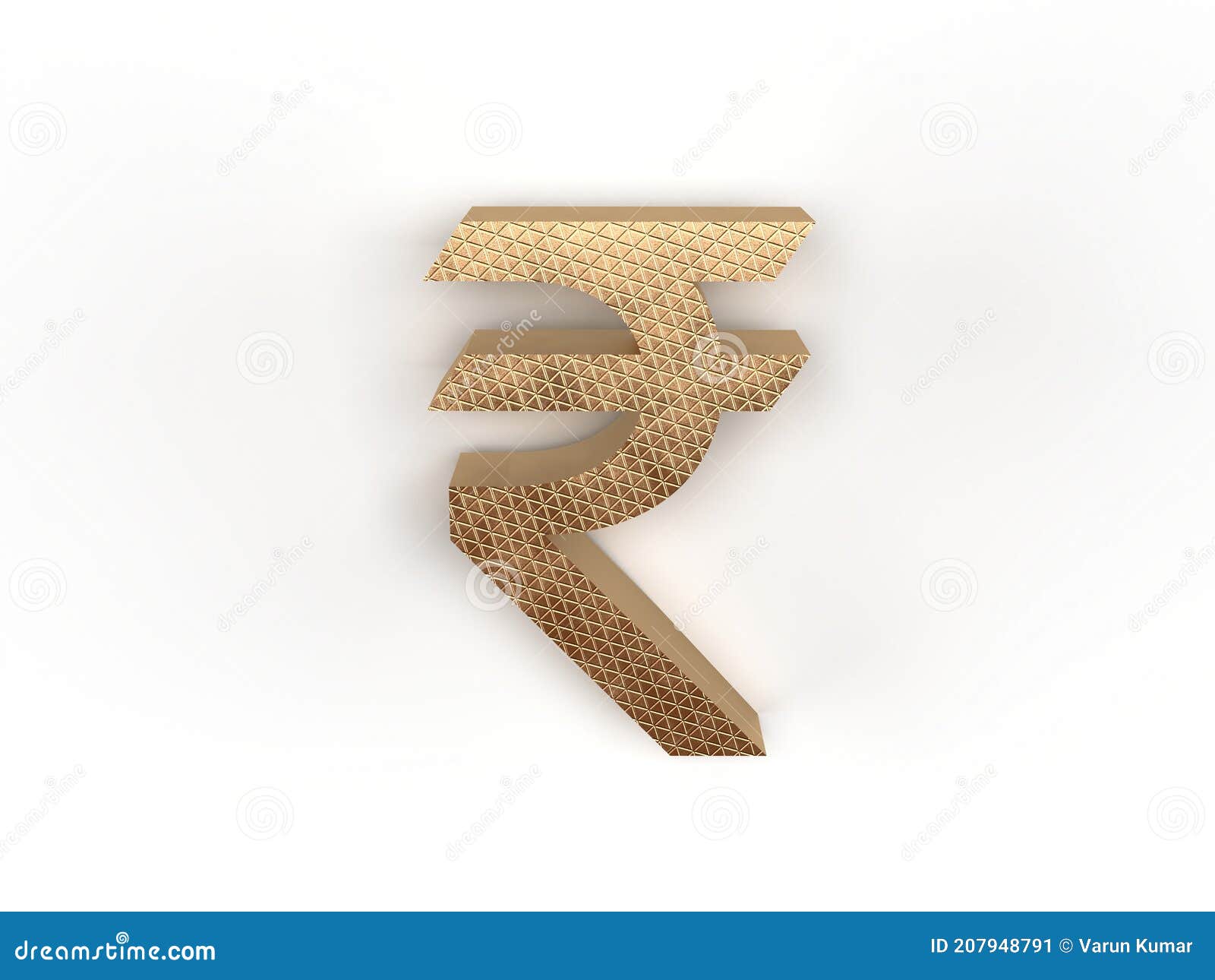 Indian Rupee Sign in White Background 3D Rendering Stock Illustration ...