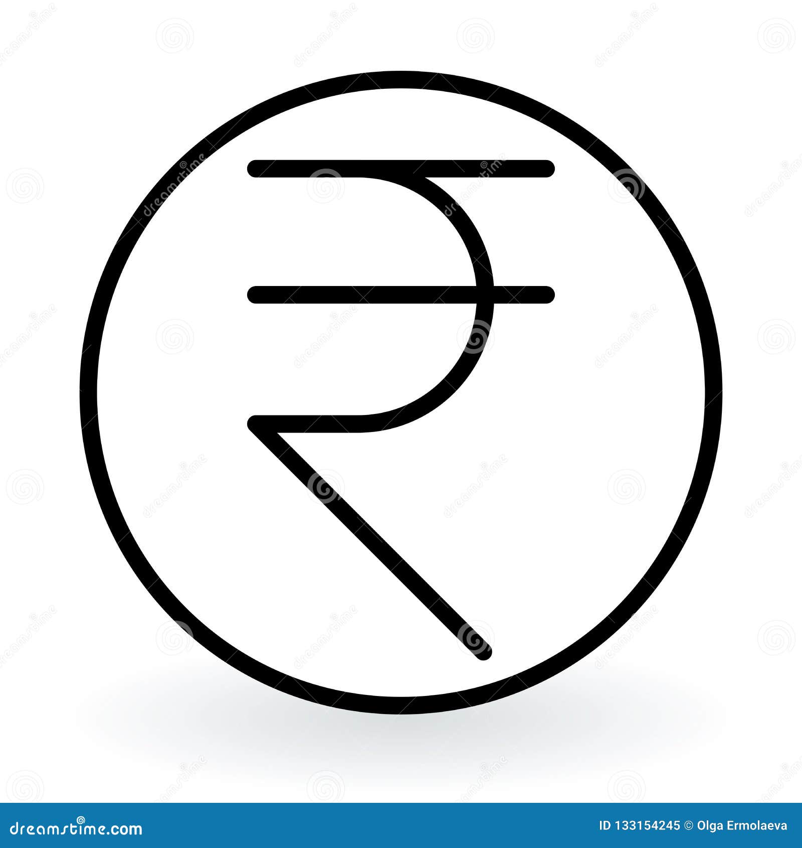 Indian rupee symbol icon stock vector. Illustration of indian - 133154245