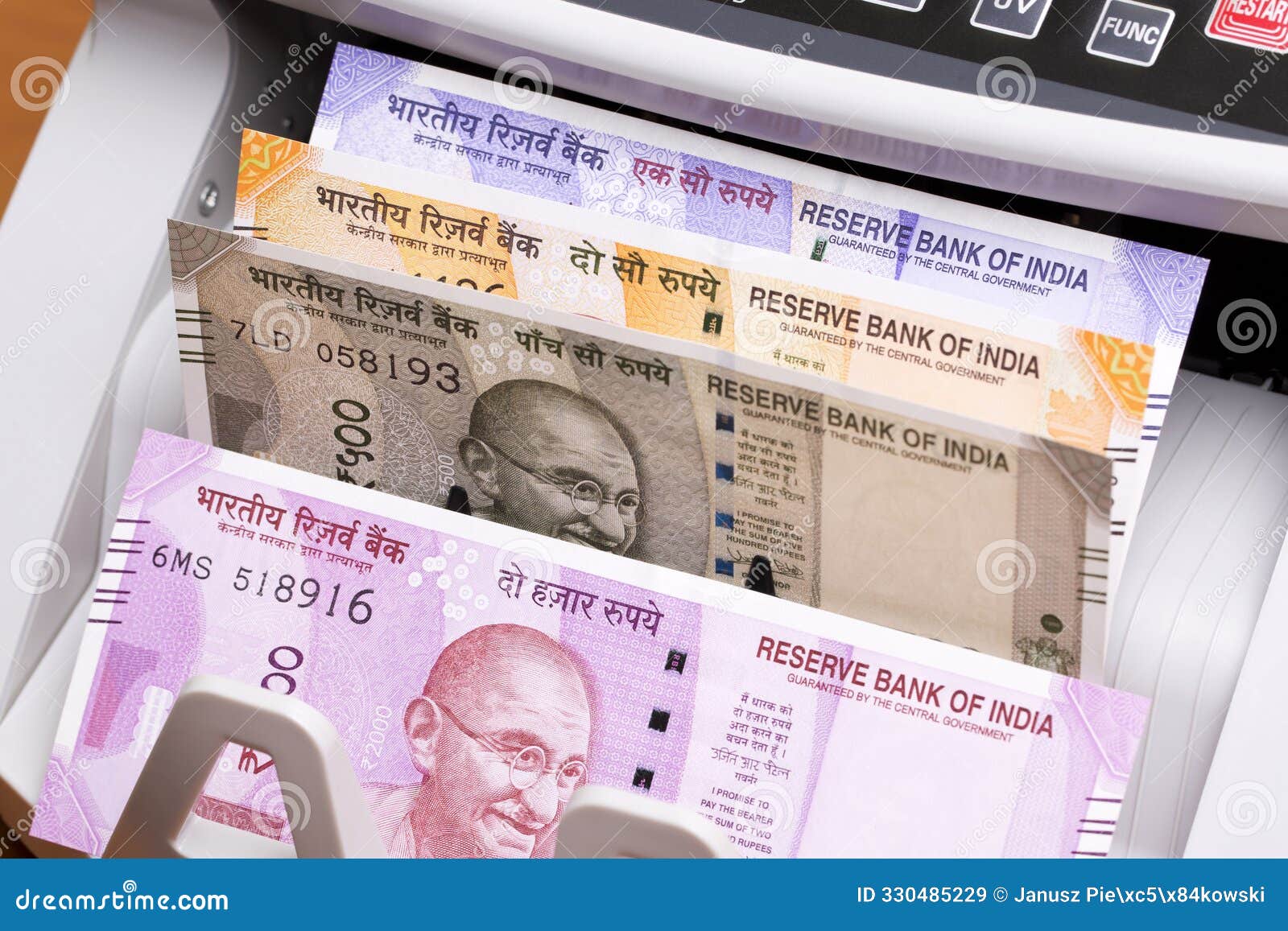 Indian Rupees in the Counting Machine Stock Image - Image of economy ...