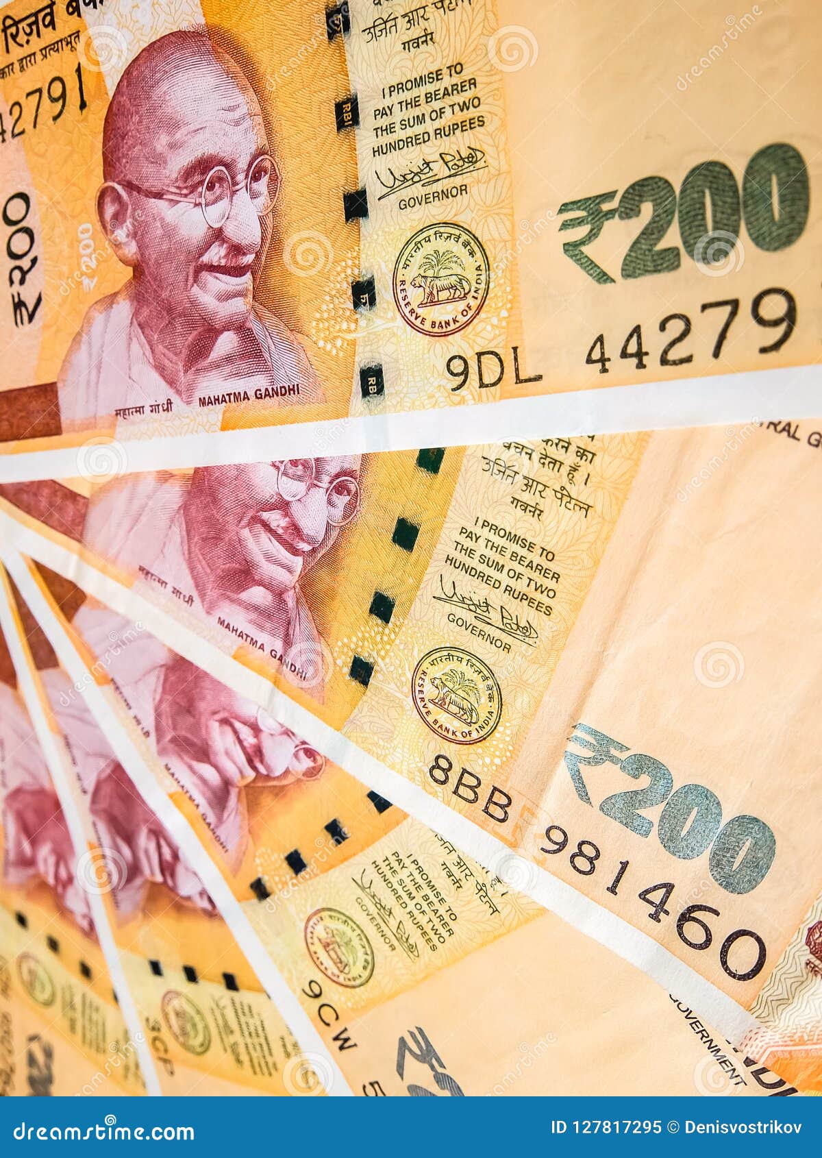 Indian rupees, new notes. stock image. Image of bill - 127817295