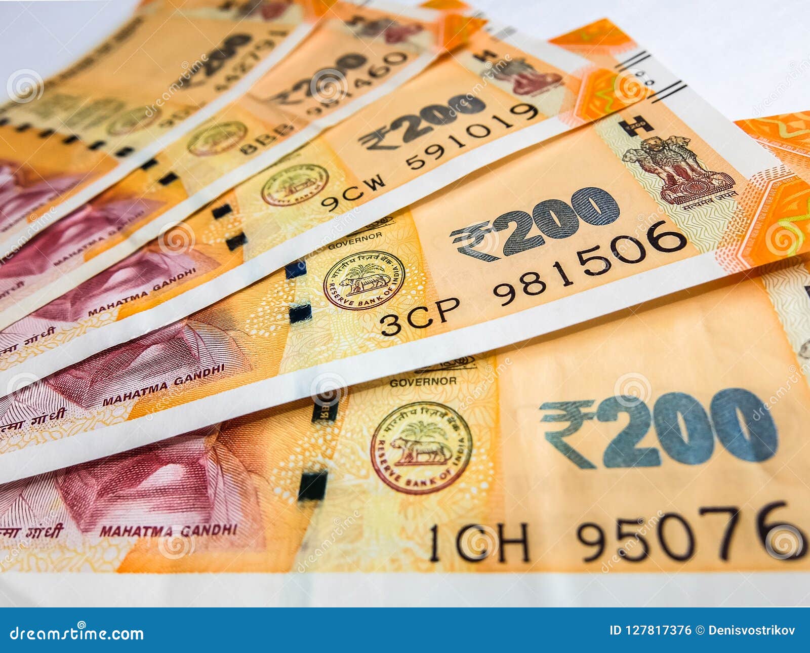 Indian rupees, new notes. stock photo. Image of market - 127817376